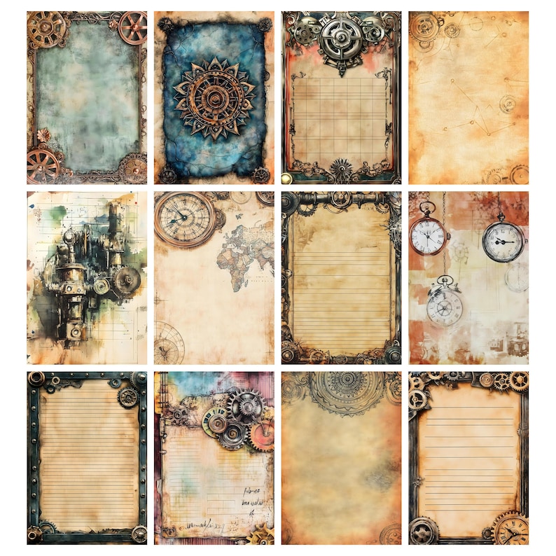 Steampunk Junk Journal Planner, Steampunk Papers, Steampunk Pages ...