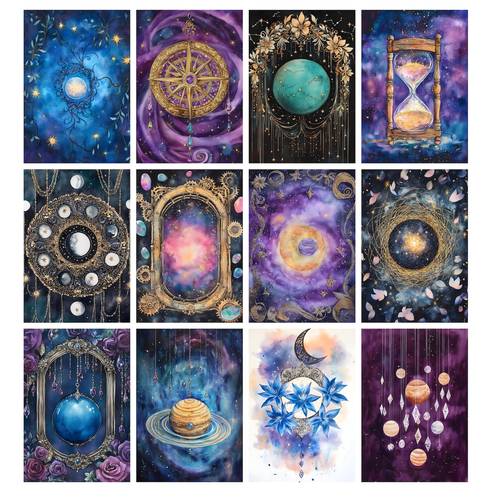 Cosmic Junk Journal Pages, Celestial Pages, Mystical Journal, Moon ...