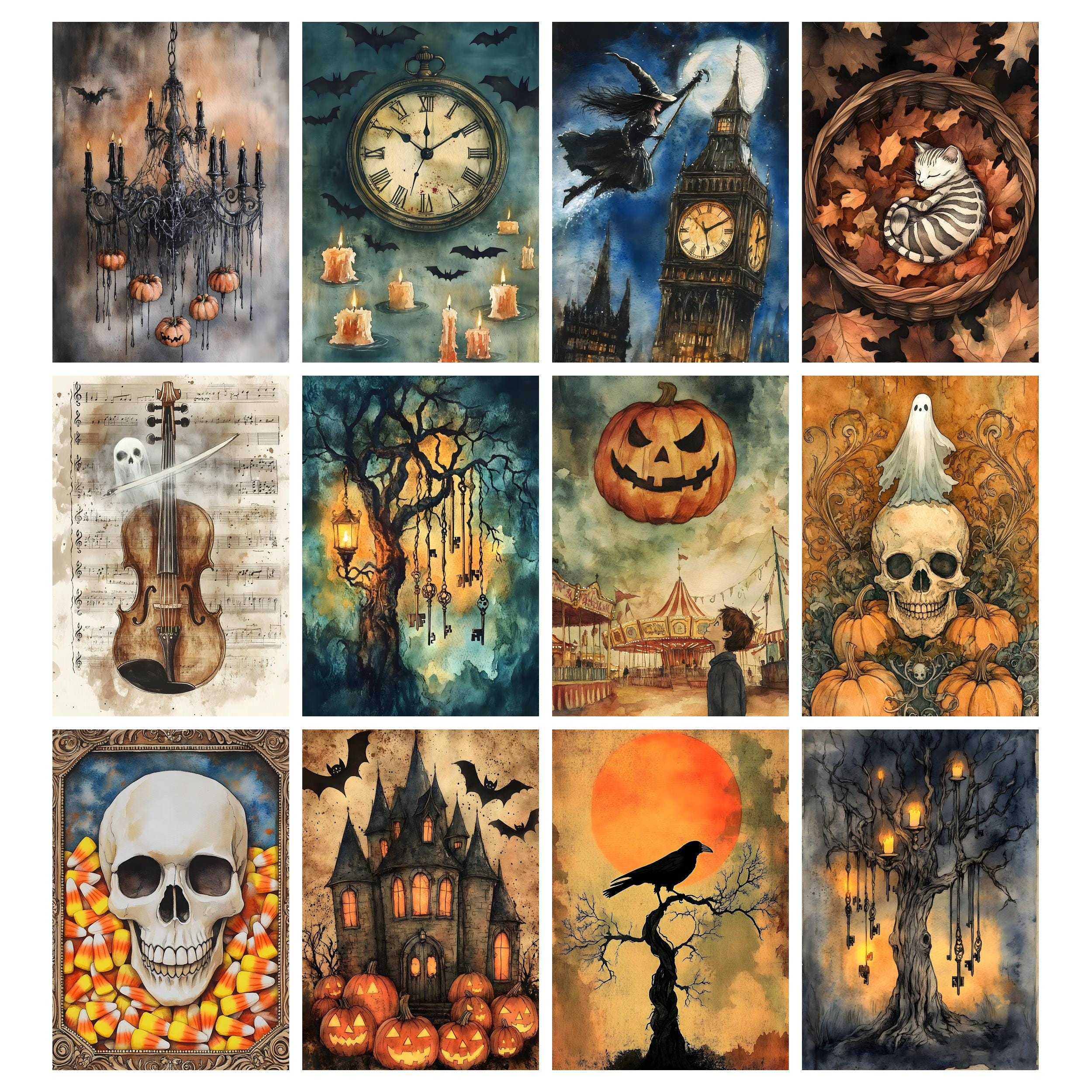 Halloween Junk Journal Pages, Spooky Gothic Printable, Digital ...