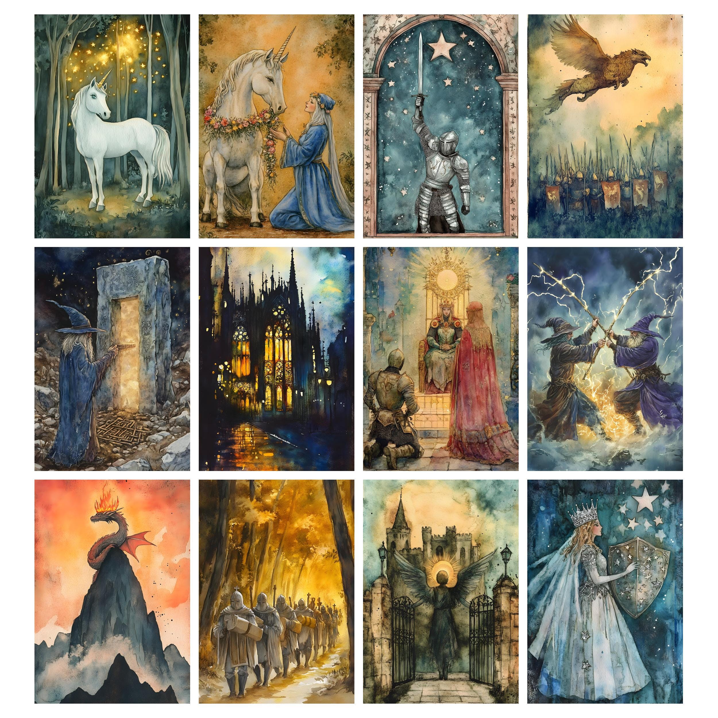 Nouveau Camelot Codex Junk Journal Pages Medieval Printables Arthurian ...