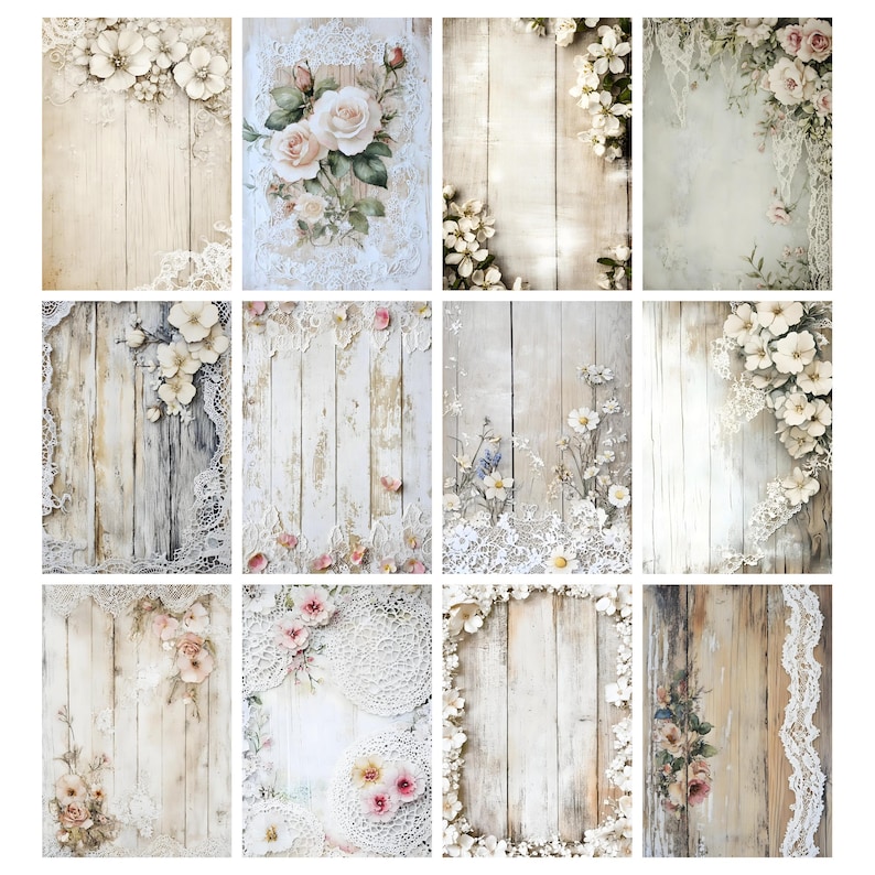 Floral Lace Junk Journal Printable Pages, Printable Lace, Lace Collage ...