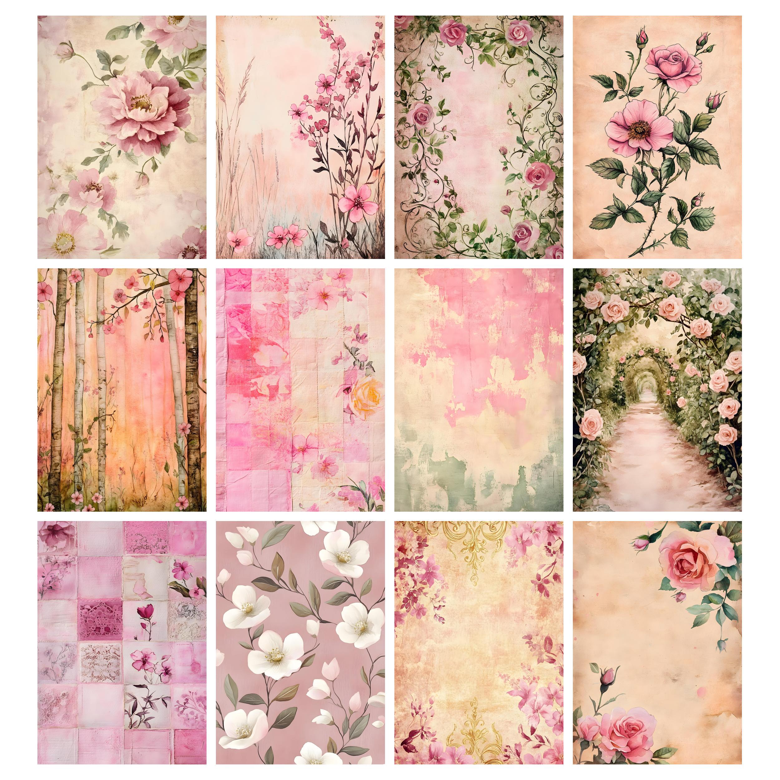 Pink Grungy Ephemera Stash Printable Junk Journal Kit Distressed ...