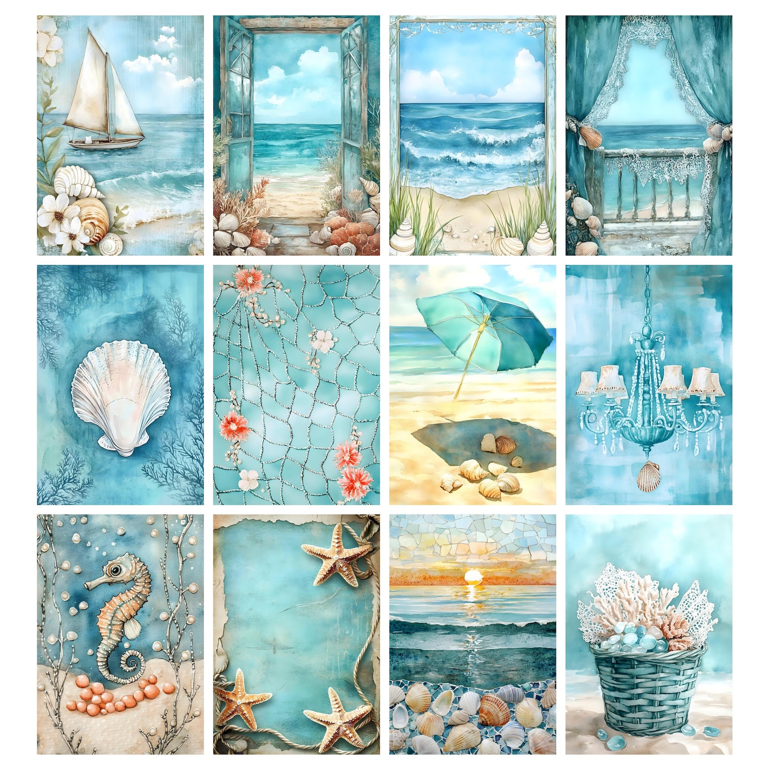 Coastal Junk Journal Pages, Sea Junk Journal Kit, Nautical Journal ...