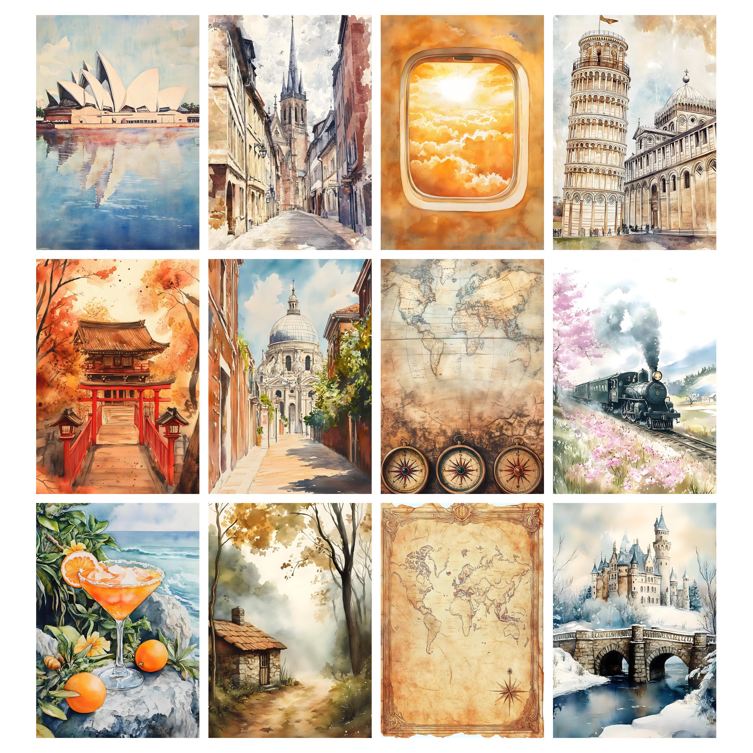 Travel Junk Journal, Vintage Travel Journal Paper, Printable Travel ...