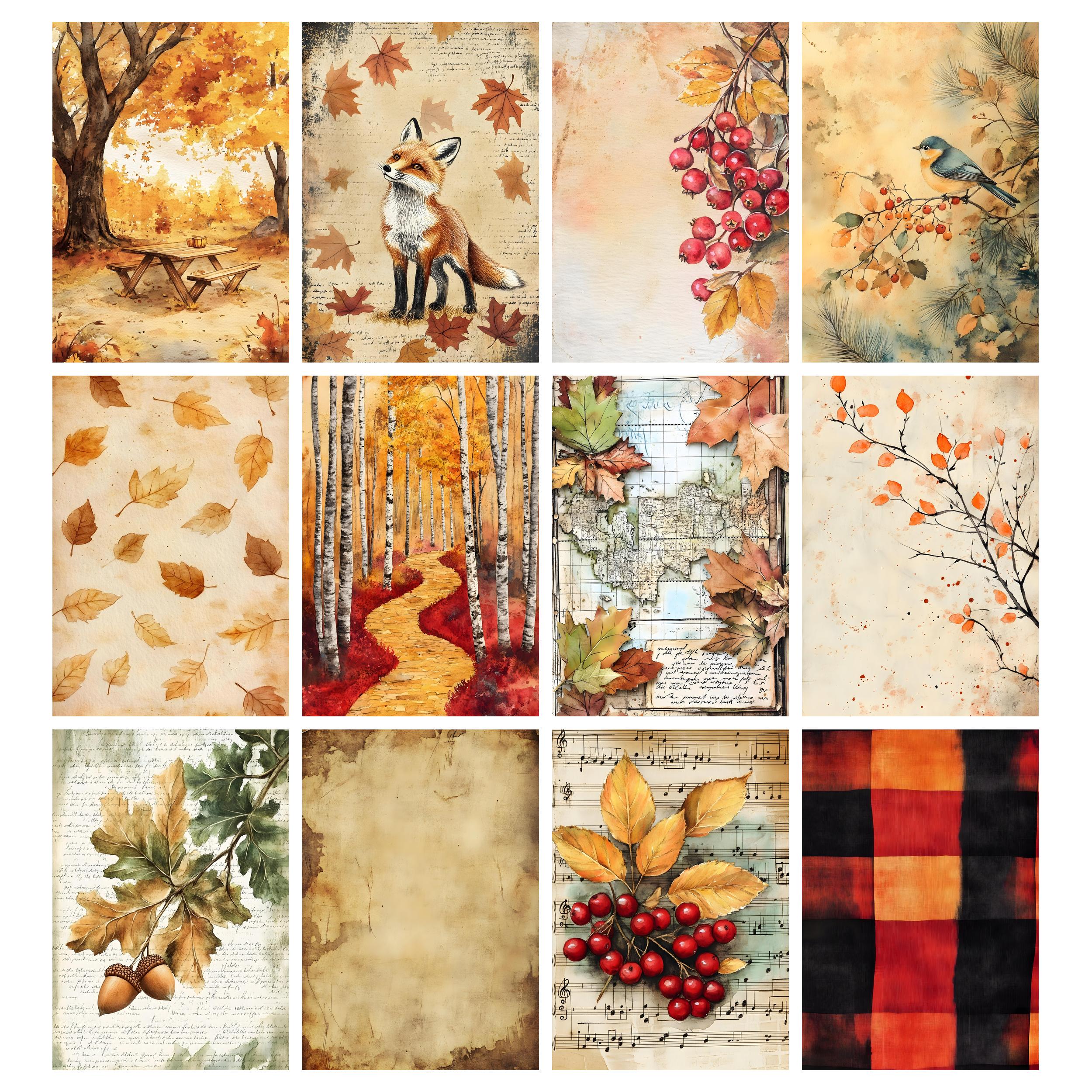 Autumn Junk Journal Kit, Fall Printable, Thanksgiving Pages, Autumn ...