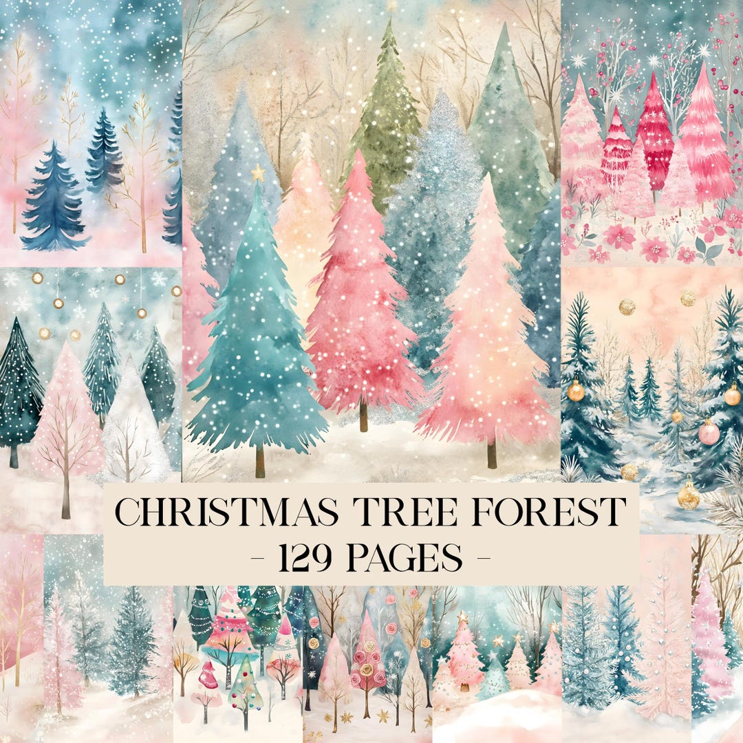 Christmas Junk Journal Kit, Whimsical Christmas Tree Forest, Junk ...