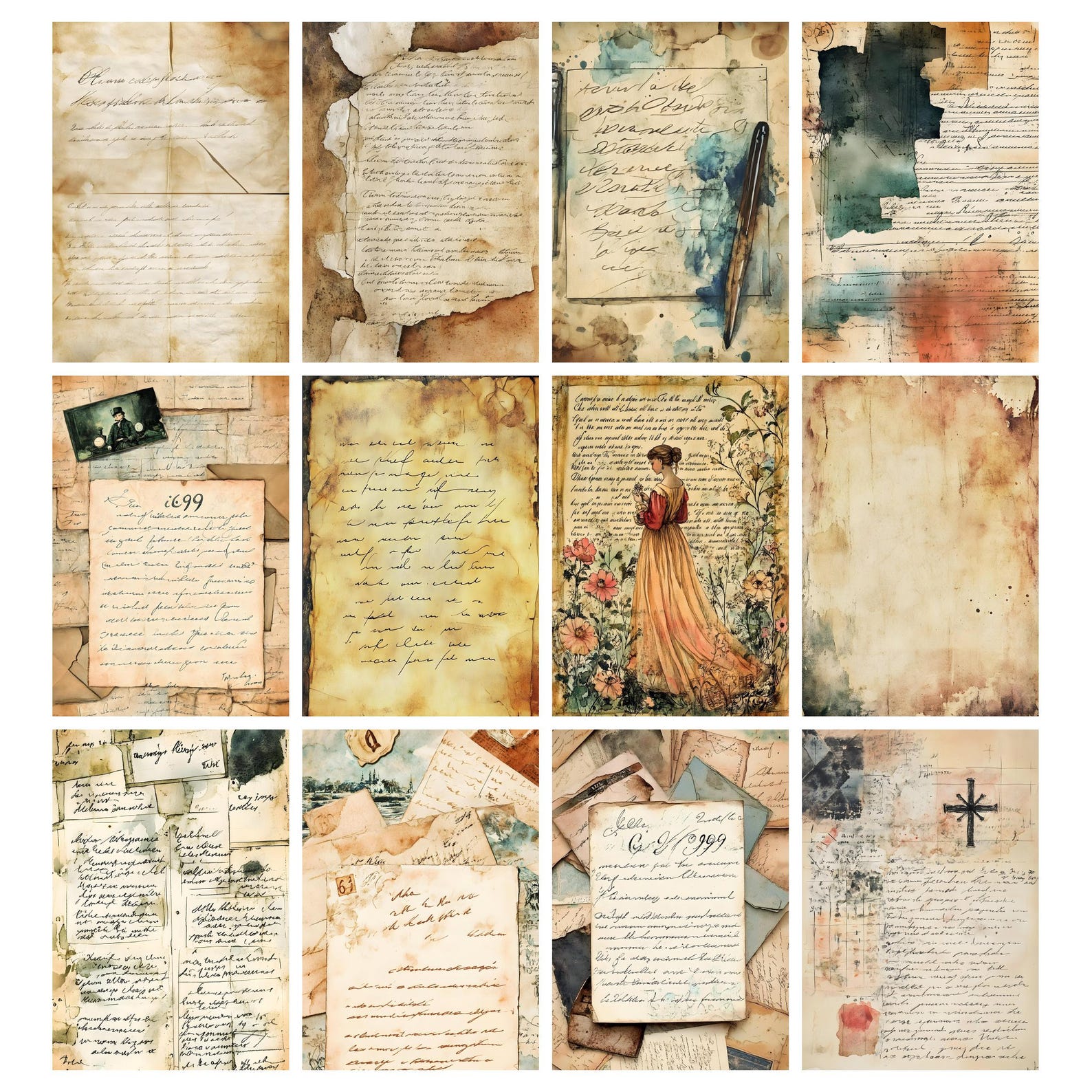 Old Handwritten Notes, Printable Ephemera, Vintage Letters, Antique ...