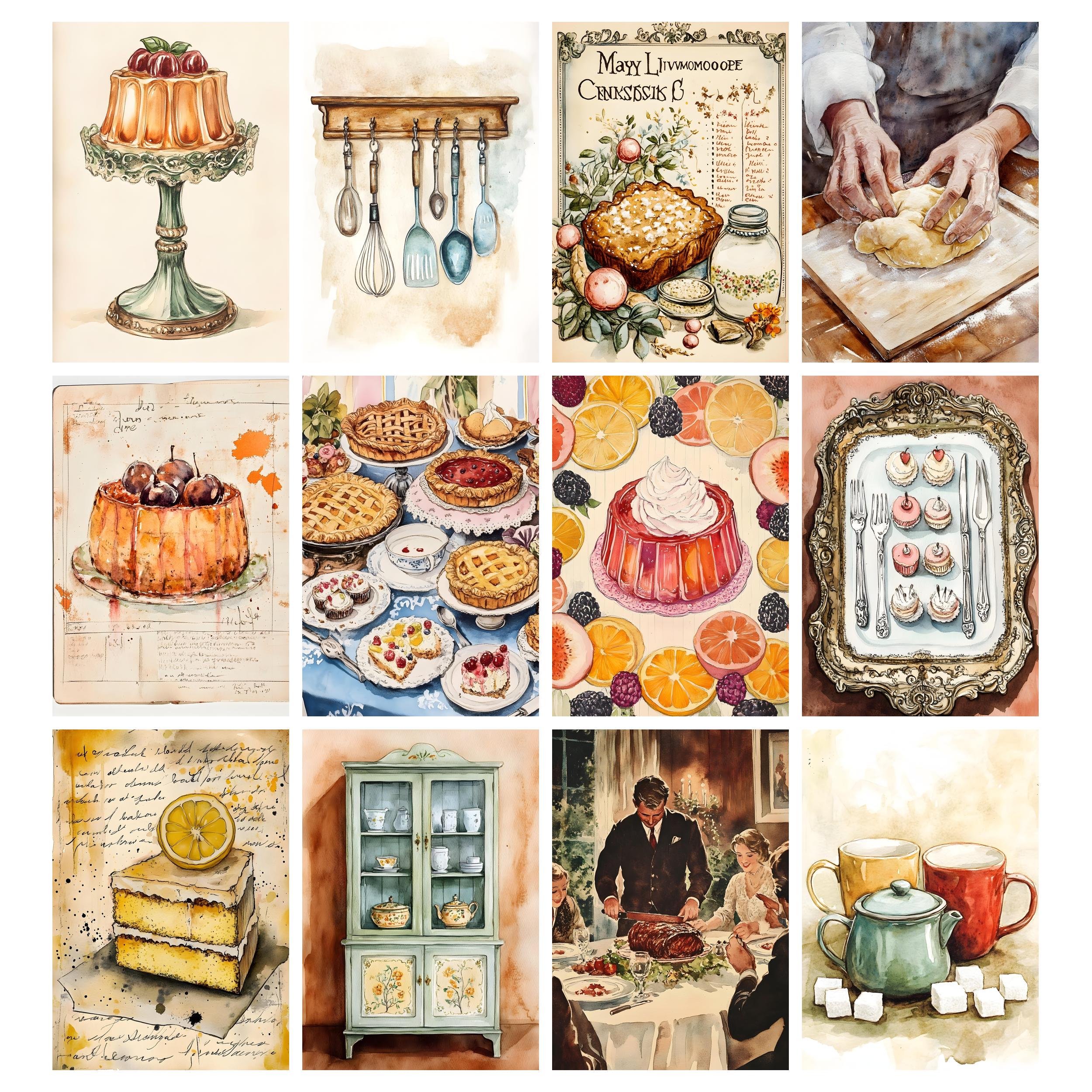 Vintage Cooking Ephemera, Old Cookbook Printable, Digital Junk Journal ...