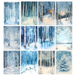 Winter Wonderland Junk Journal Pages, Winter Journal Papers, Winter ...