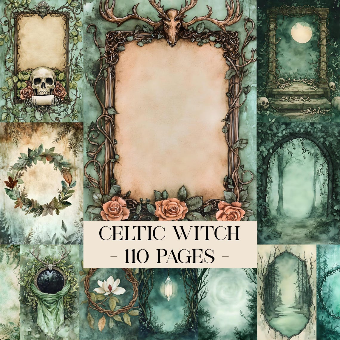 Celtic Witch Junk Journal Pages, Pagan Grimoire Printable Pages, Dark ...