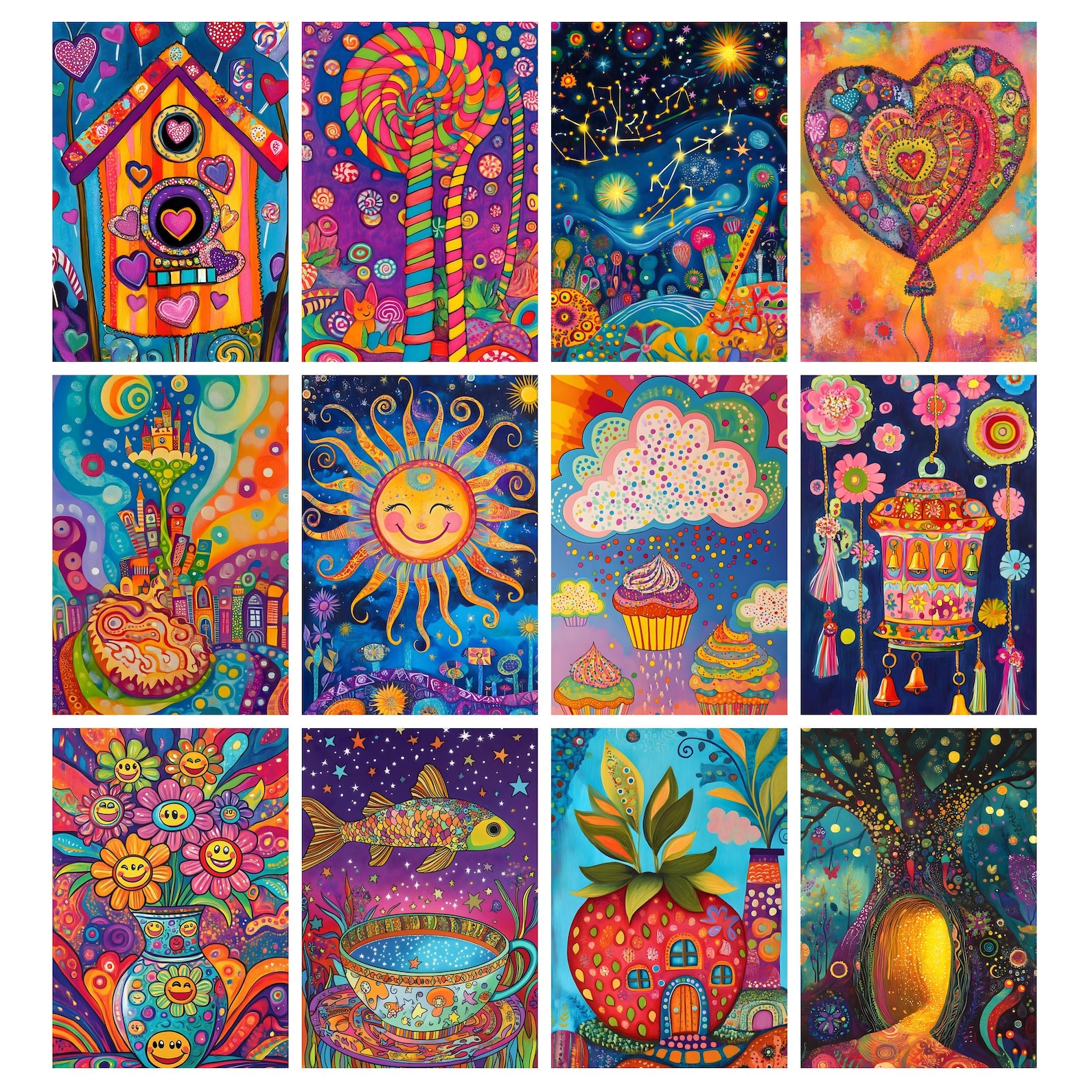 Whimsical Junk Journal Kit, Printable Happy Journal Pages, Colorful ...