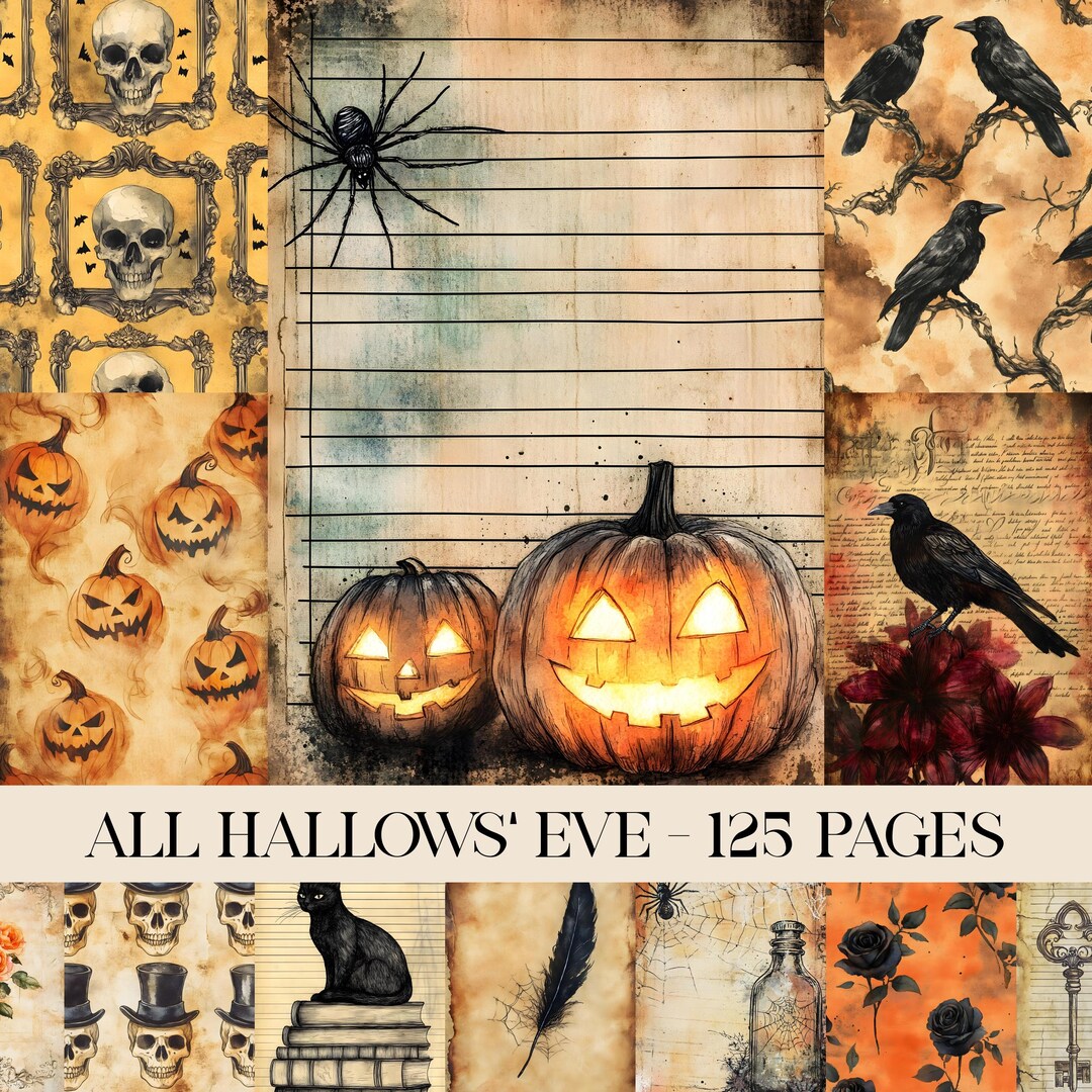 All Hallows' Eve Junk Journal Kit, Junk Journal Printable, Journal ...