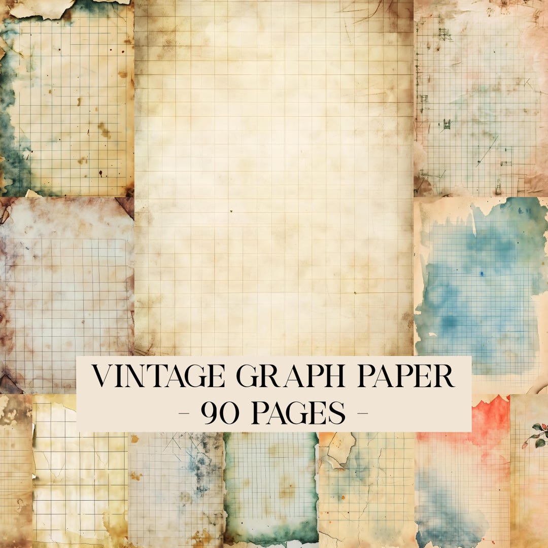 Vintage Graph Paper, Distressed Junk Journal Pages, Stained Grunge ...