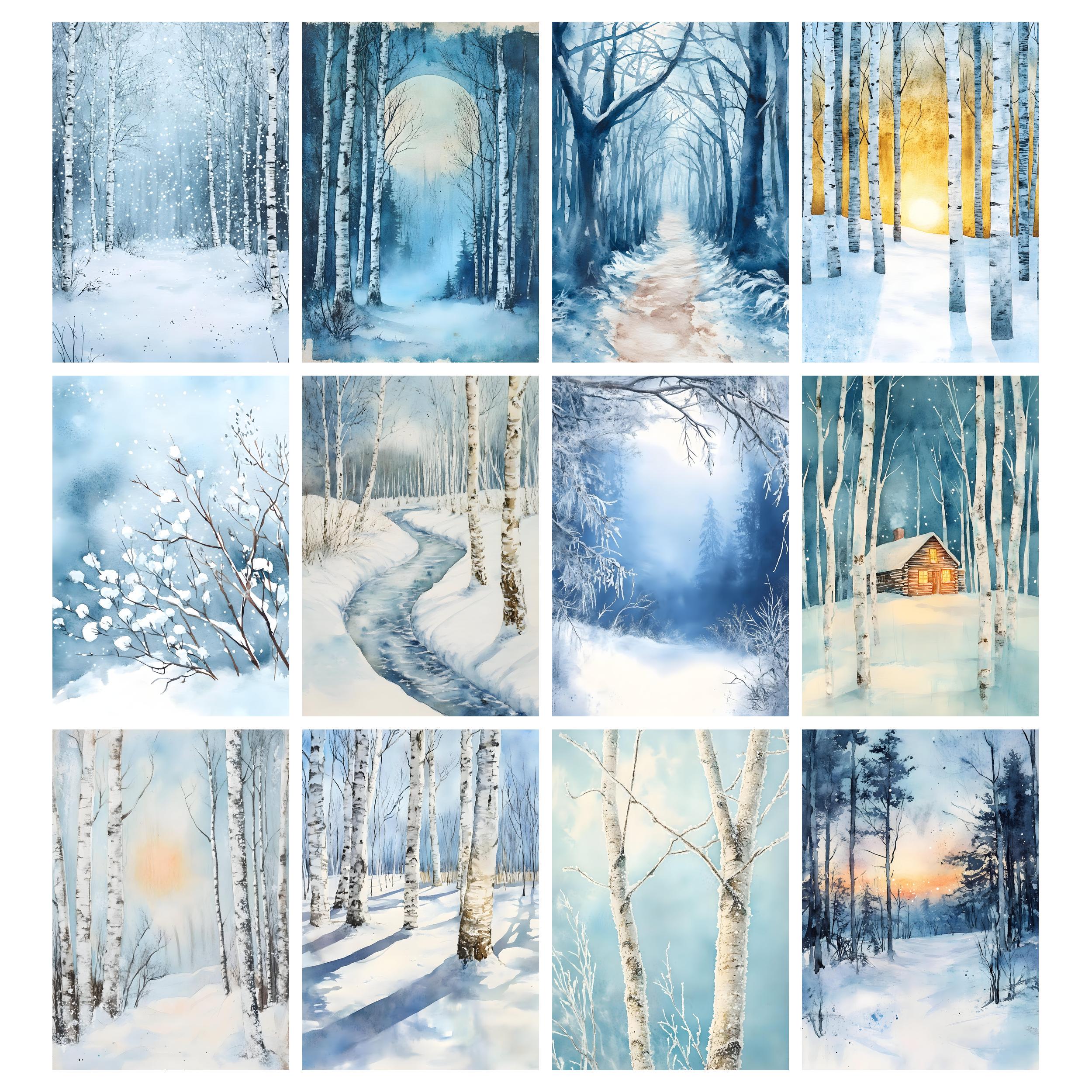Winter Wonderland Junk Journal Pages, Winter Journal Papers, Winter ...