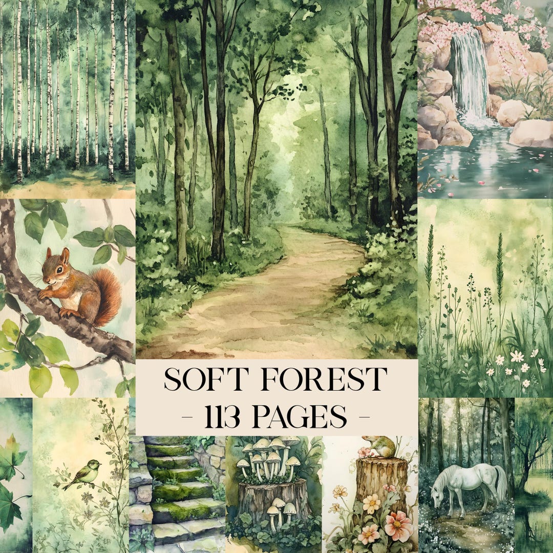 Forest Junk Journal Pages, Woodland Journal, Nature Junk Journal Kit ...