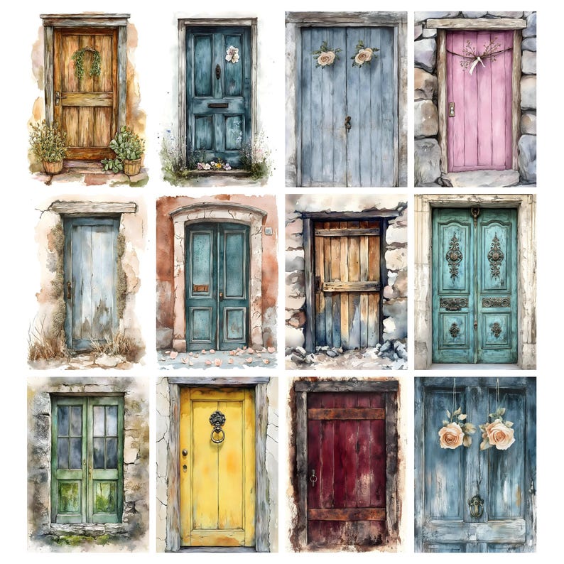 Old Doors Junk Journal Pages Rustic Vintage Doors Printable Junk ...