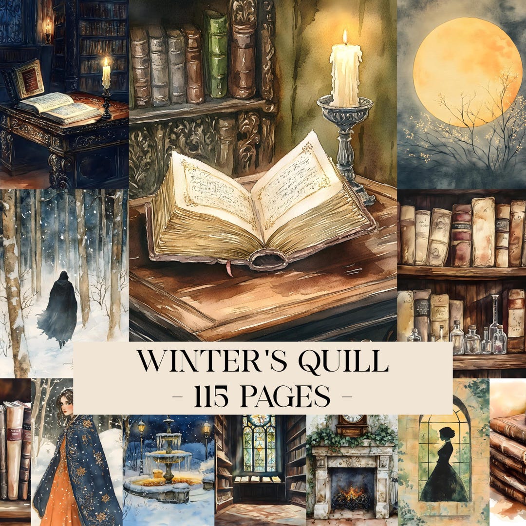 Winter's Quill Junk Journal Printable Kit Novelist Dark Academia ...