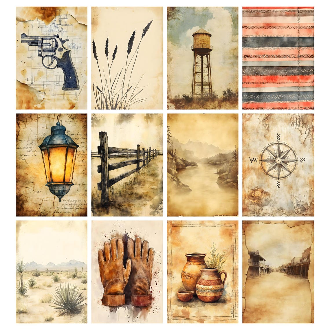 Vintage Western Junk Journal Printable Pages, Cowboy Junk Journal Kit ...