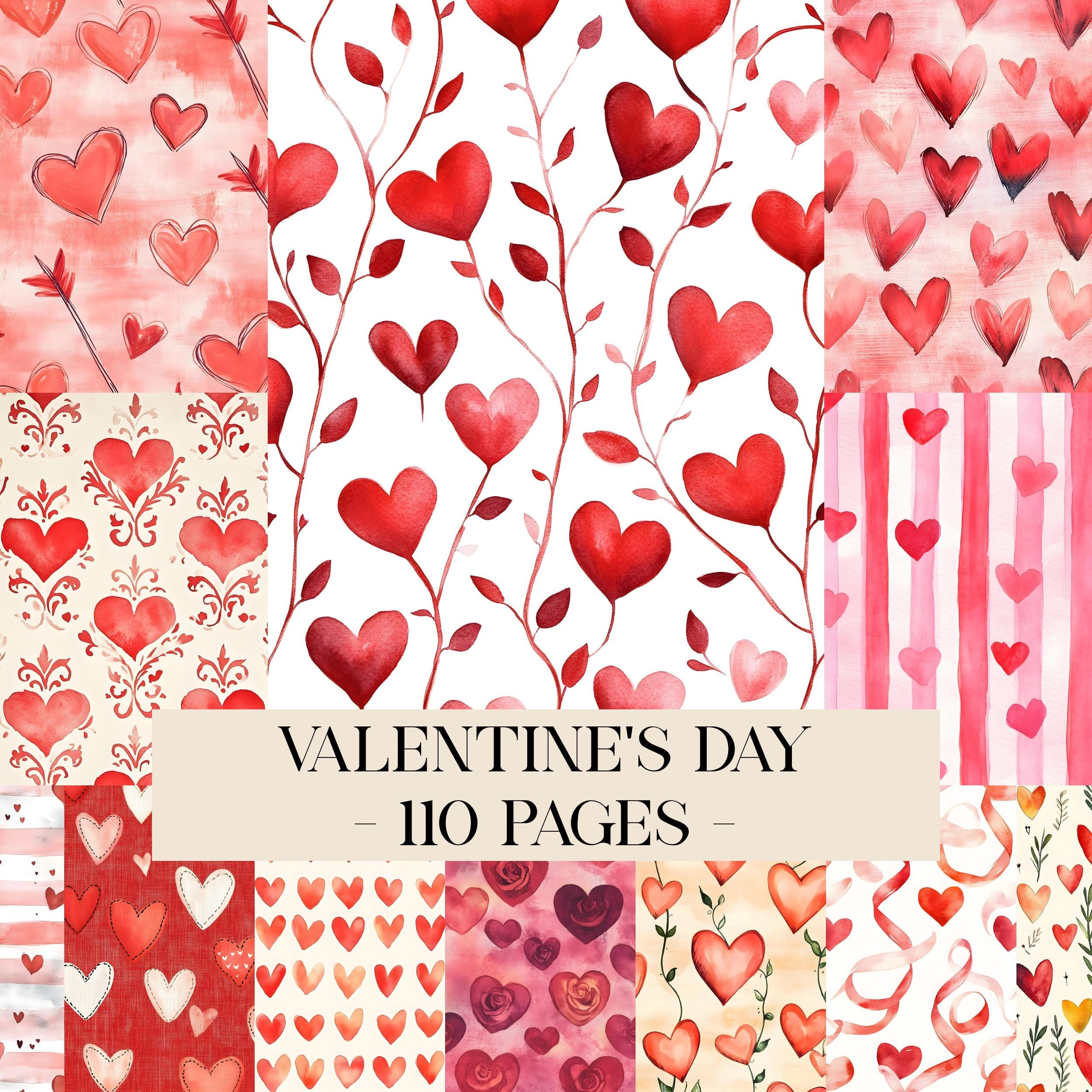 Valentine's Day Paper, Hearts Backgrounds, Romantic Patterns, Heart ...