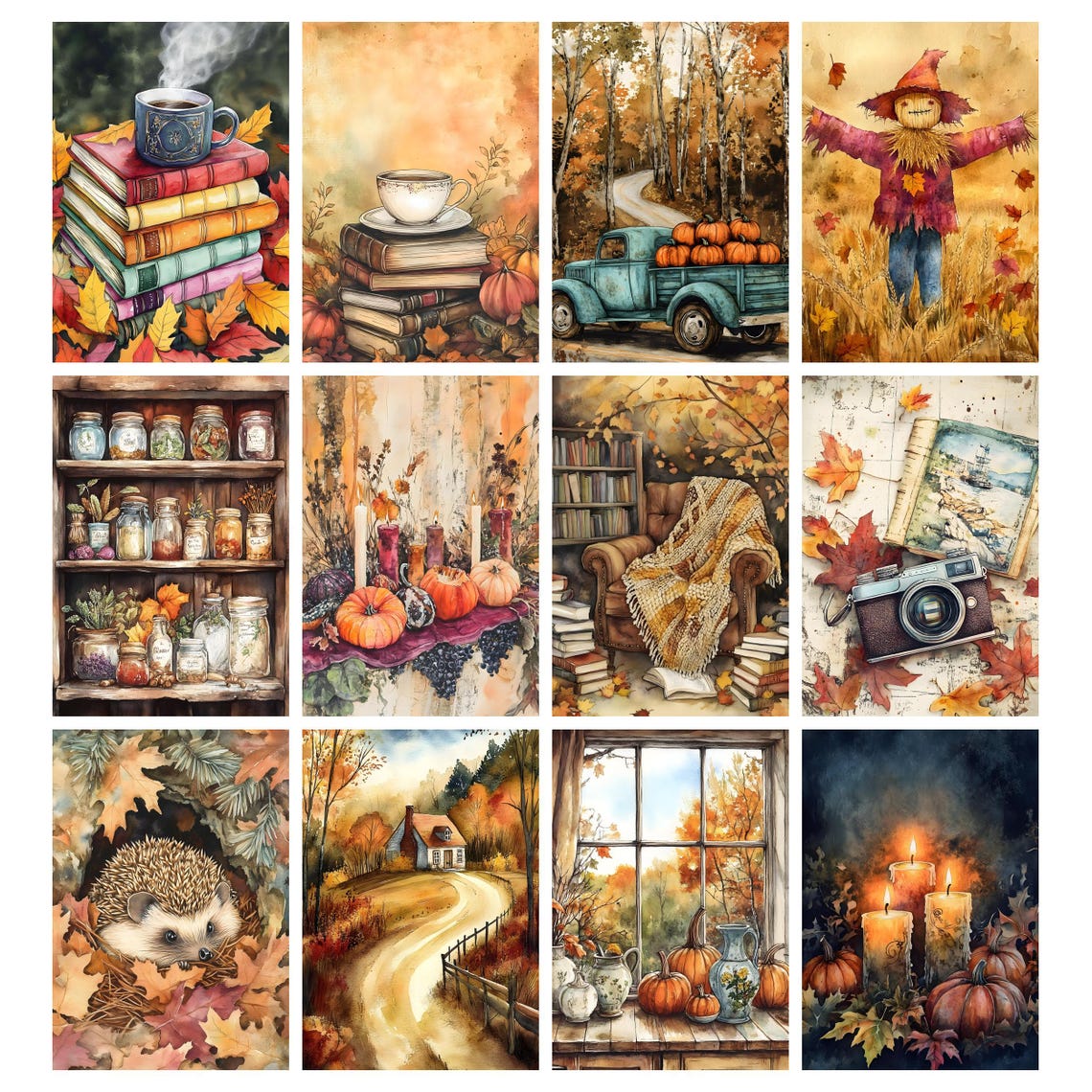 Autumn Junk Journal Kit, Fall Printable, Thanksgiving Pages, Autumn ...