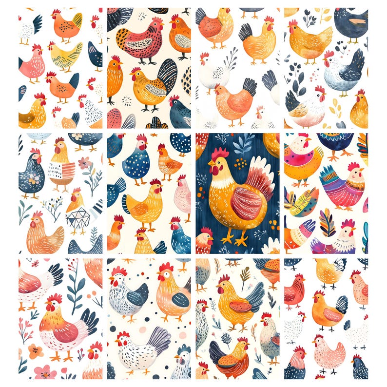 Folksy Chicken Junk Journal Kit, Chickens Journal, Chicken Ephemera ...