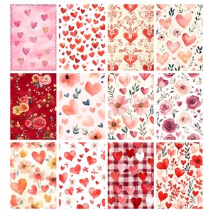 Valentine's Day Paper, Hearts Backgrounds, Romantic Patterns, Heart ...