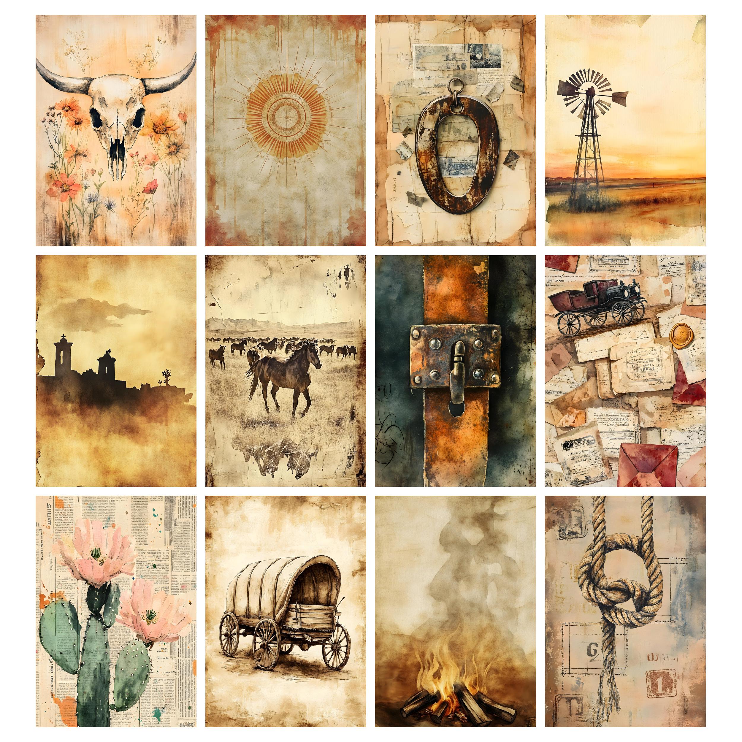 Vintage Western Junk Journal Printable Pages, Cowboy Junk Journal Kit ...