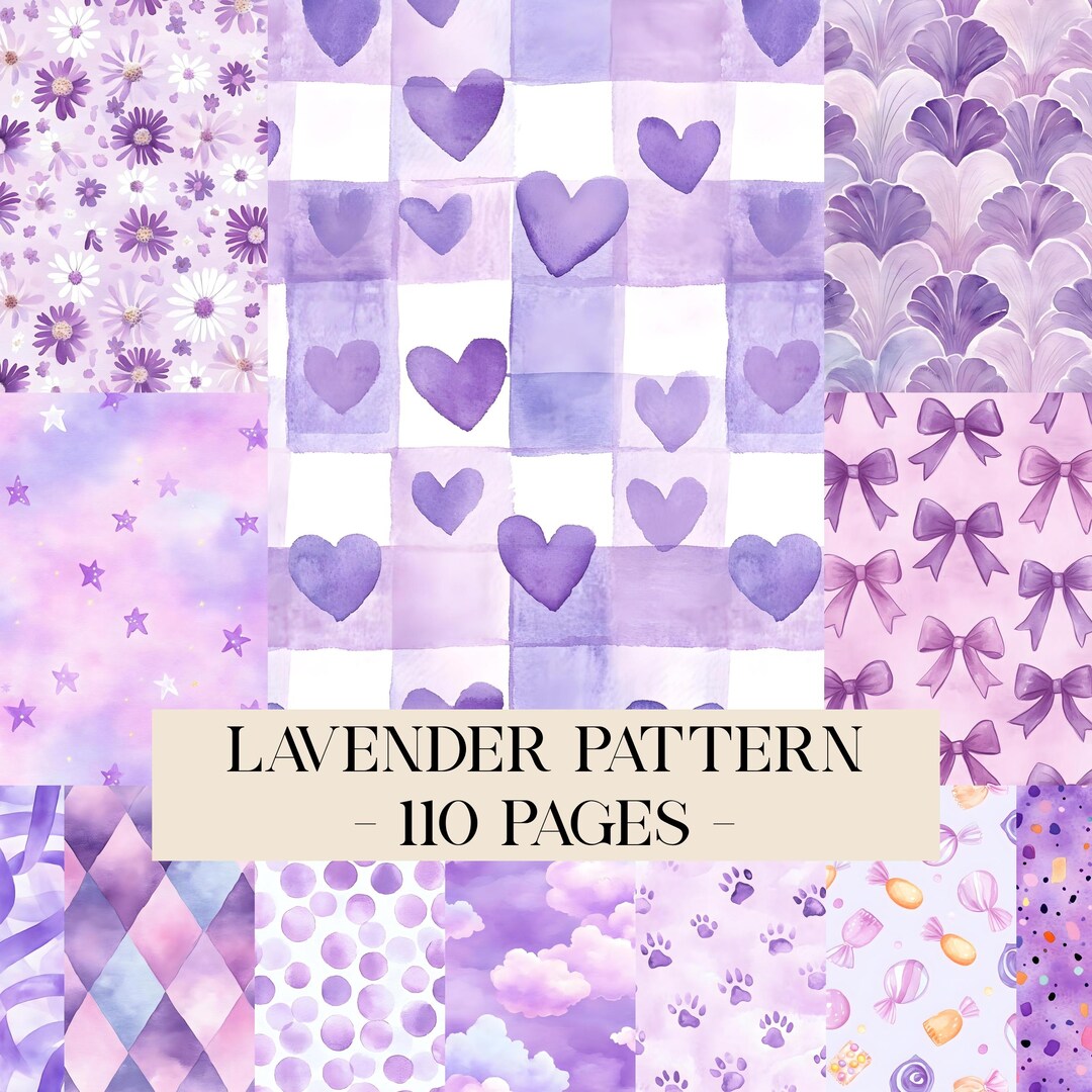 Lavender Floral Digital Papers, Lavender Paper, Lavender Floral Pattern ...