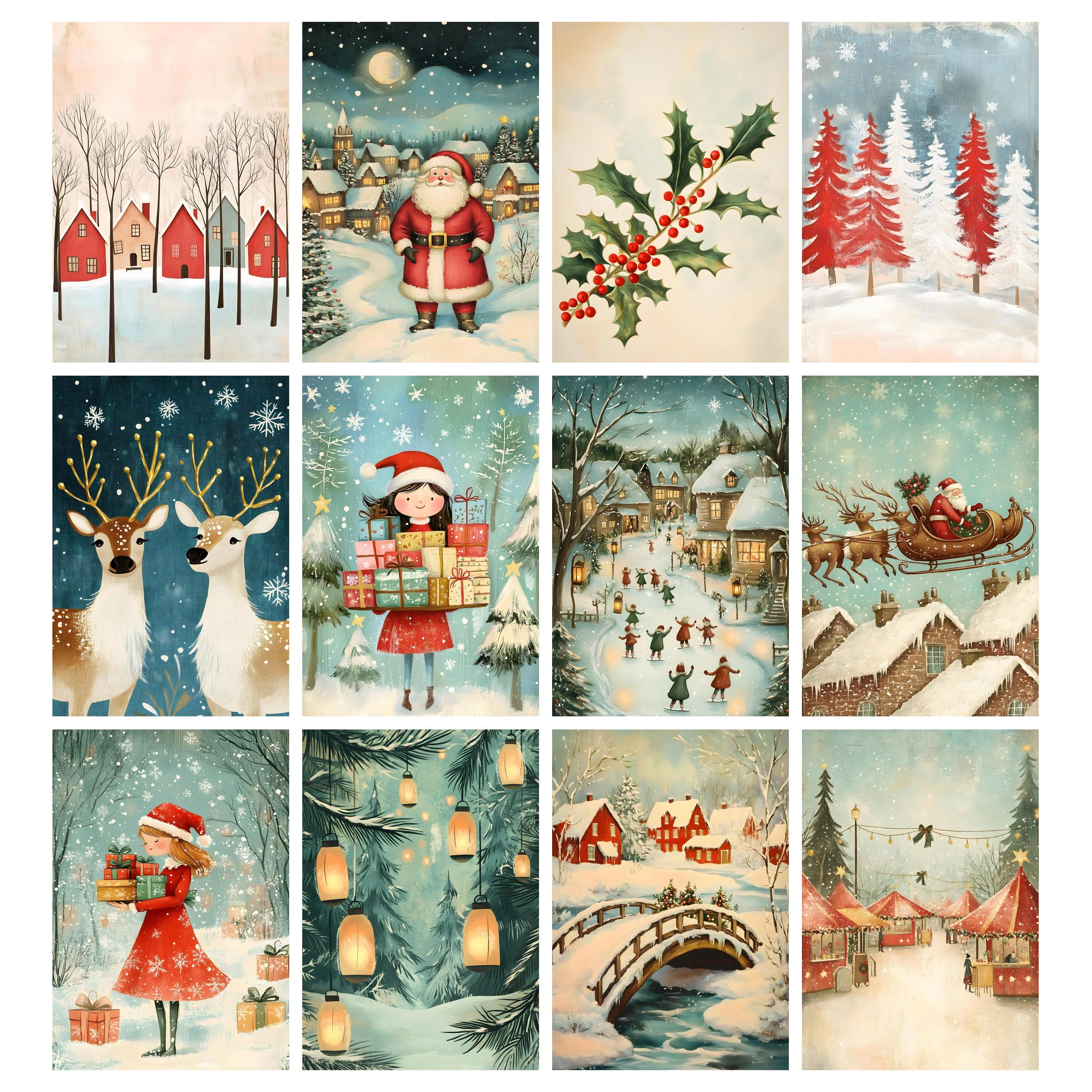 Whimsical Christmas Printable Junk Journal Pages, Whimsical Digital ...