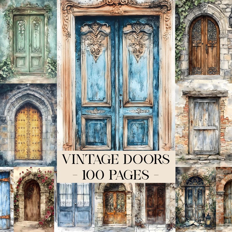 Rustic Vintage Doors Printable Junk Journal Kit Grunge Ephemera Antique ...