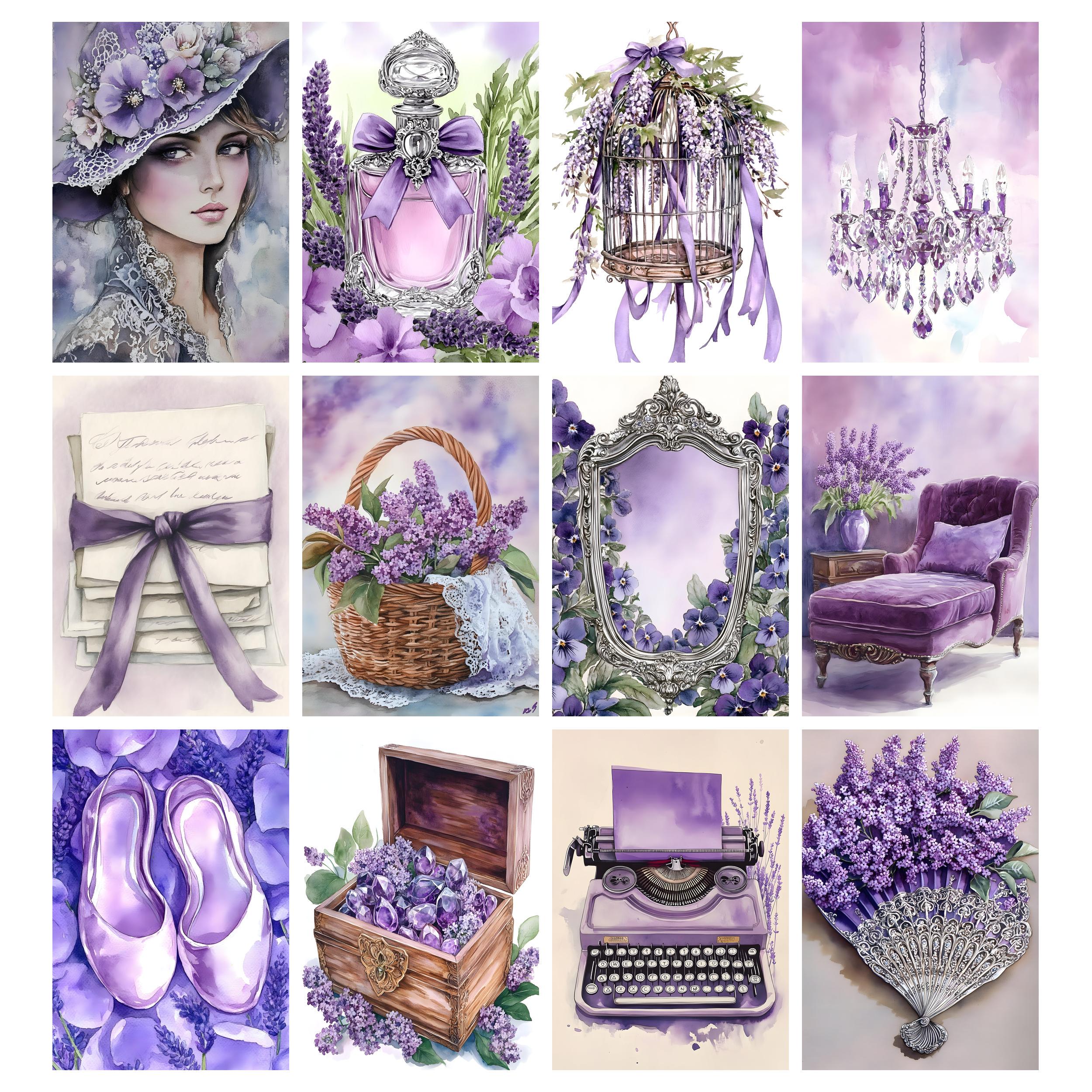 Gentle Purple Printable Pages, Lavender Journal, Junk Journal Kit ...