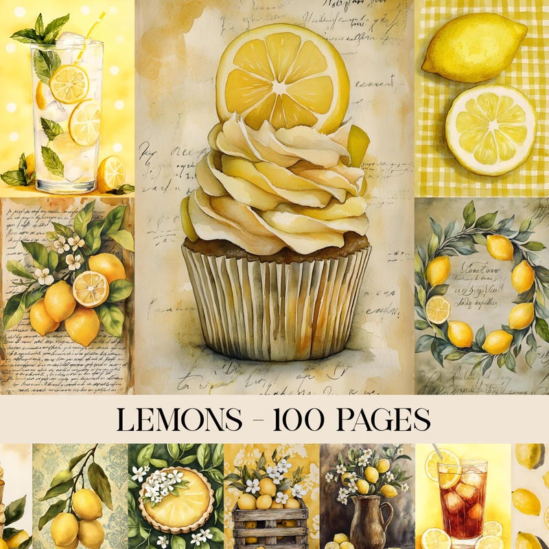 Vintage Lemon Clip Art - Etsy