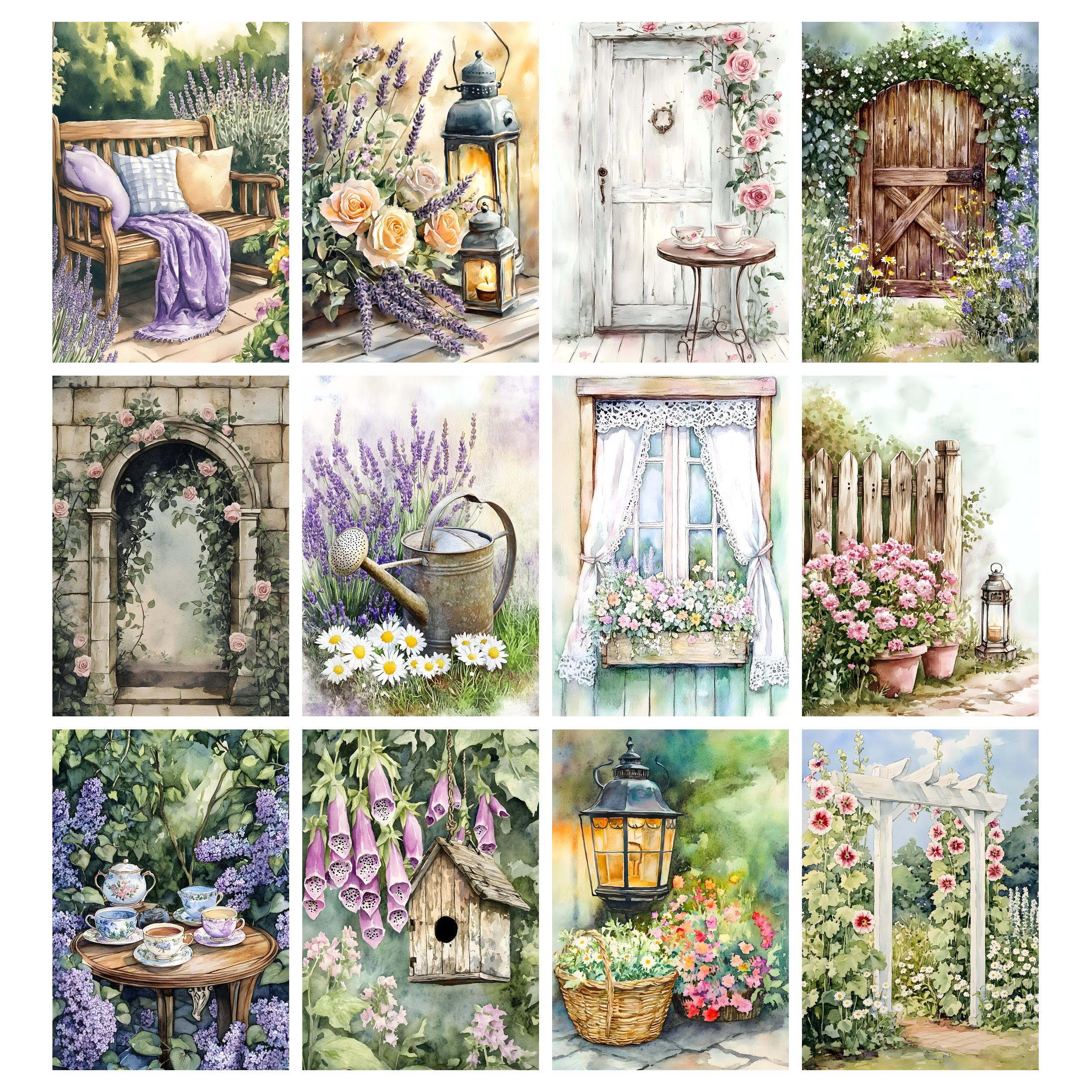 Garden Cottage Junk Journal Kit, Printable Vintage Floral Cottage Pages ...