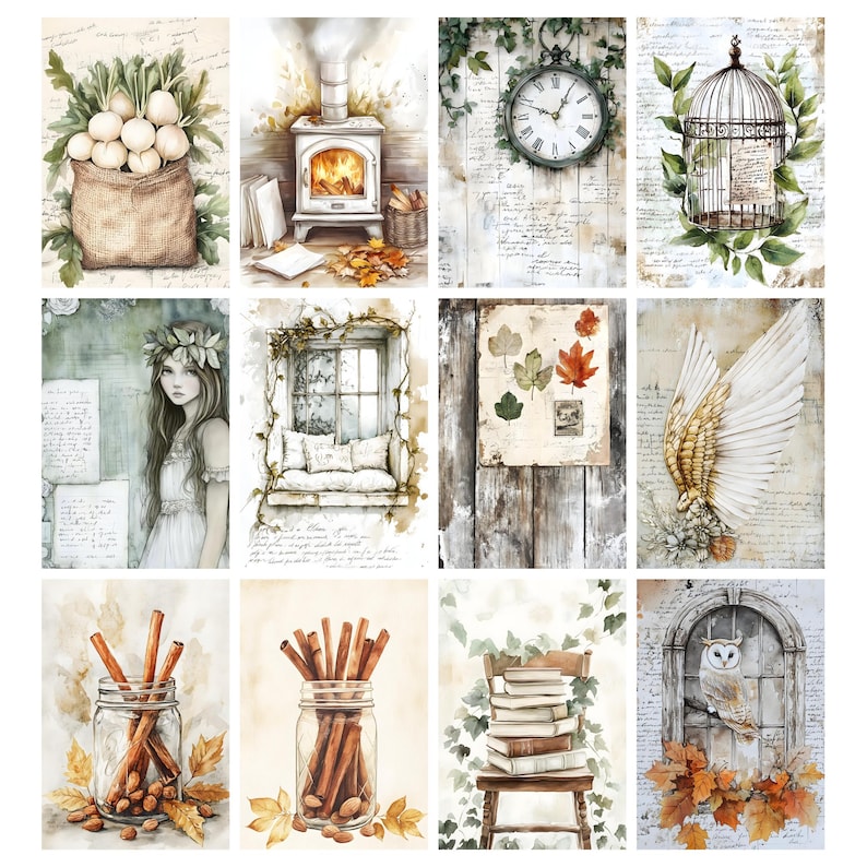 Rustic White Cottage Digital Junk Journal Kit, Shabby Chic Countryside ...