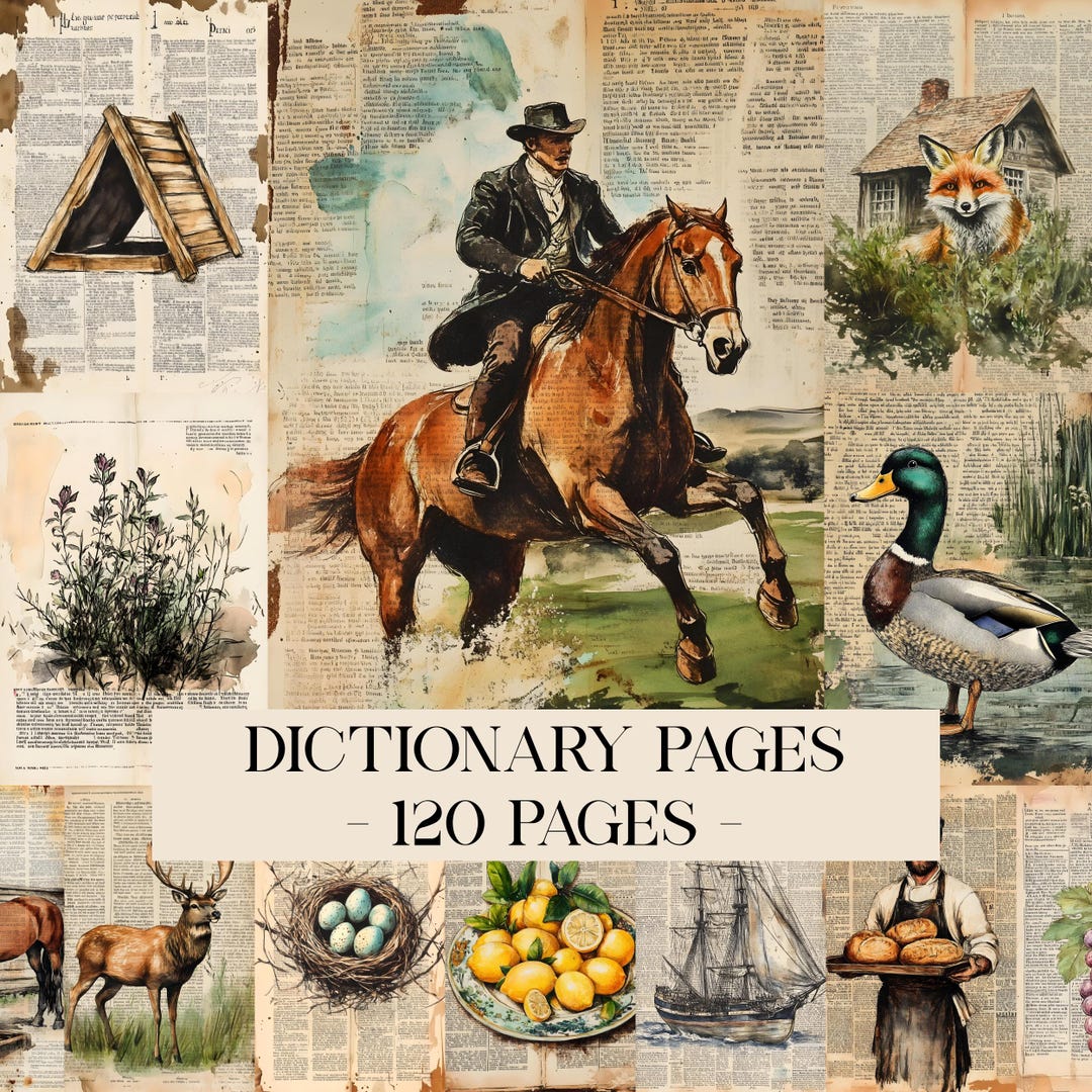 Vintage French Dictionary Pages, Digital Junk Journal Ephemera ...