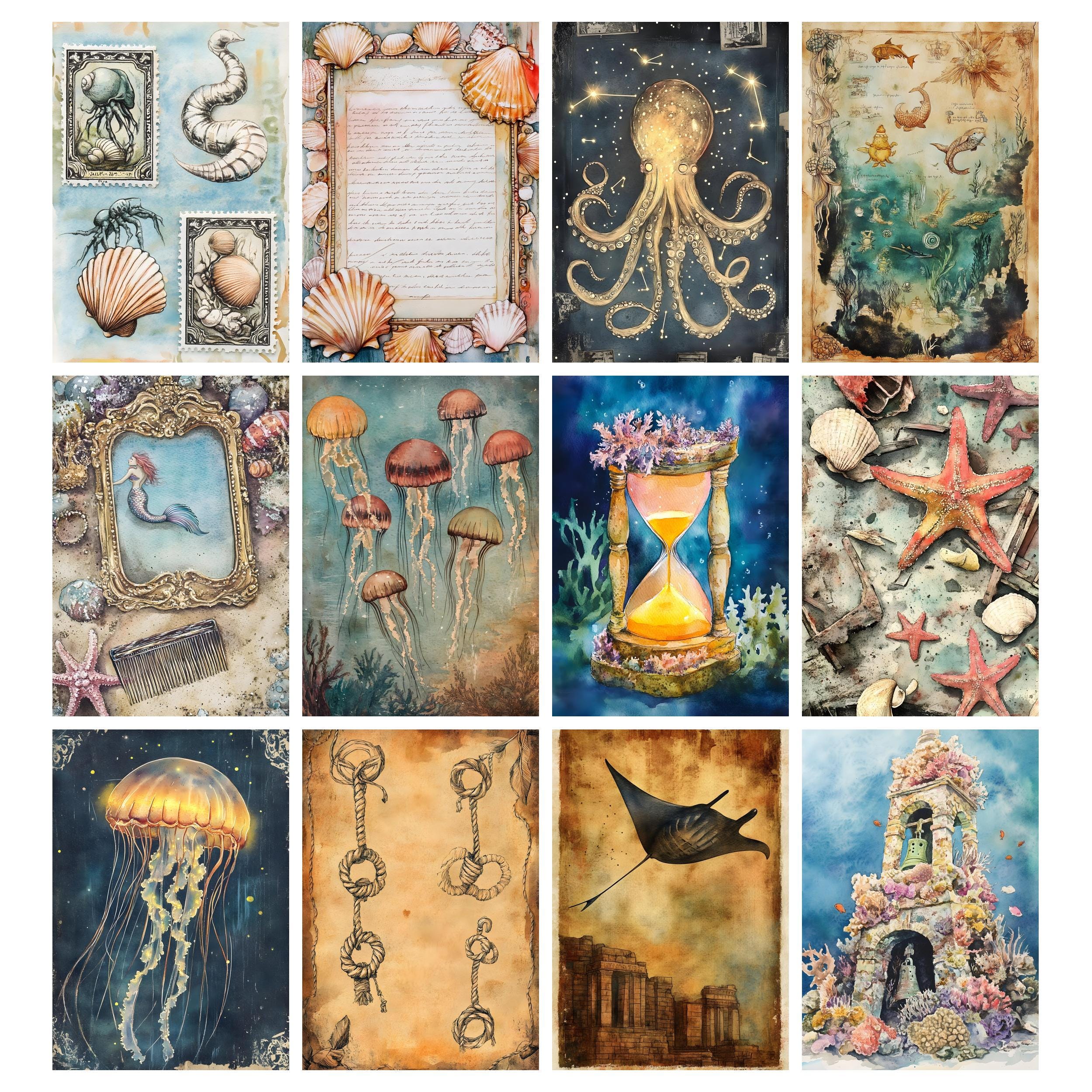 Vintage Ocean Junk Journal Kit, Seashell & Starfish Journal Pages ...