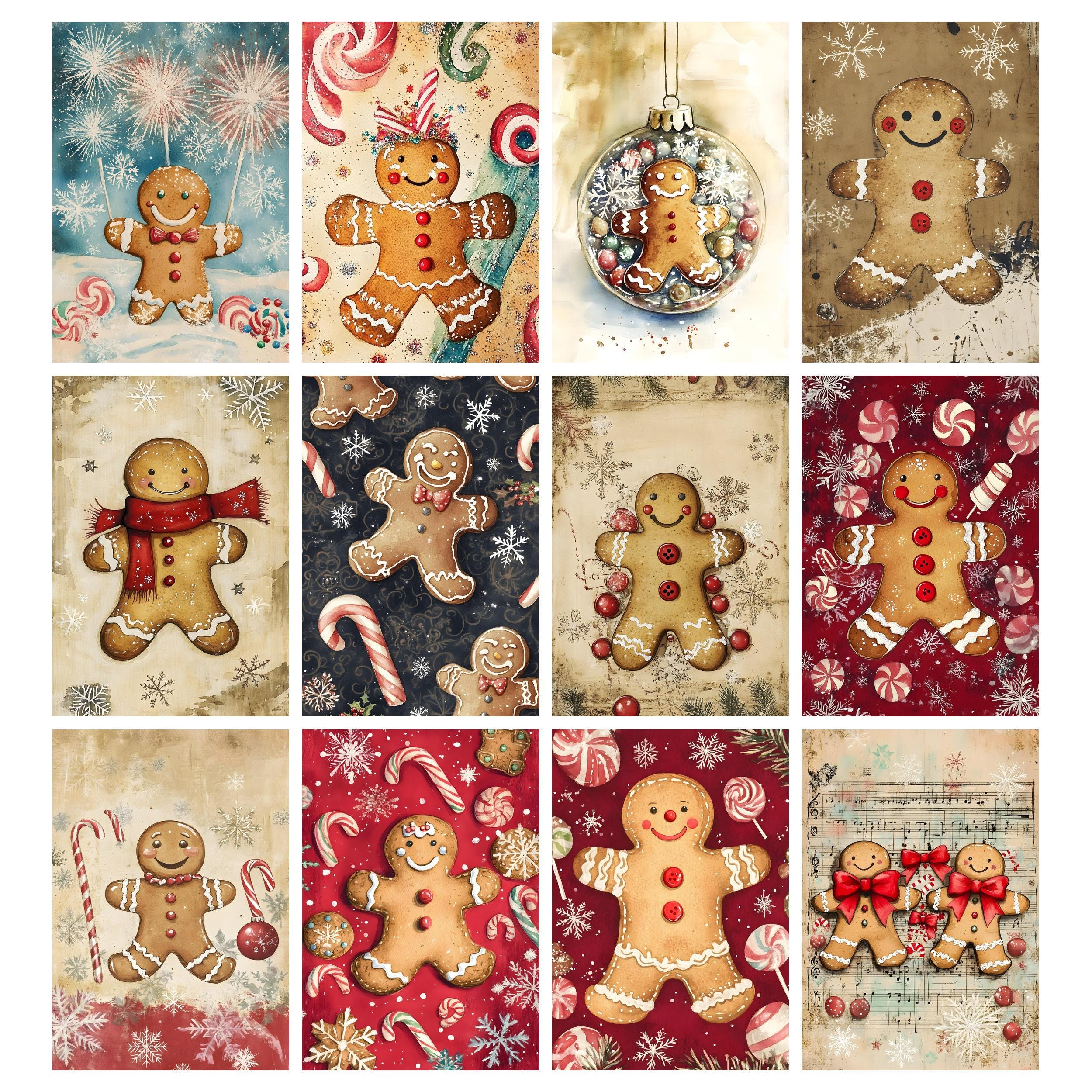 Junk Journal Pages, Gingerbread Man, Christmas Printables, Christmas ...