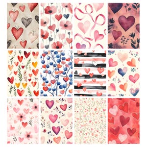 Valentine's Day Paper, Hearts Backgrounds, Romantic Patterns, Heart ...
