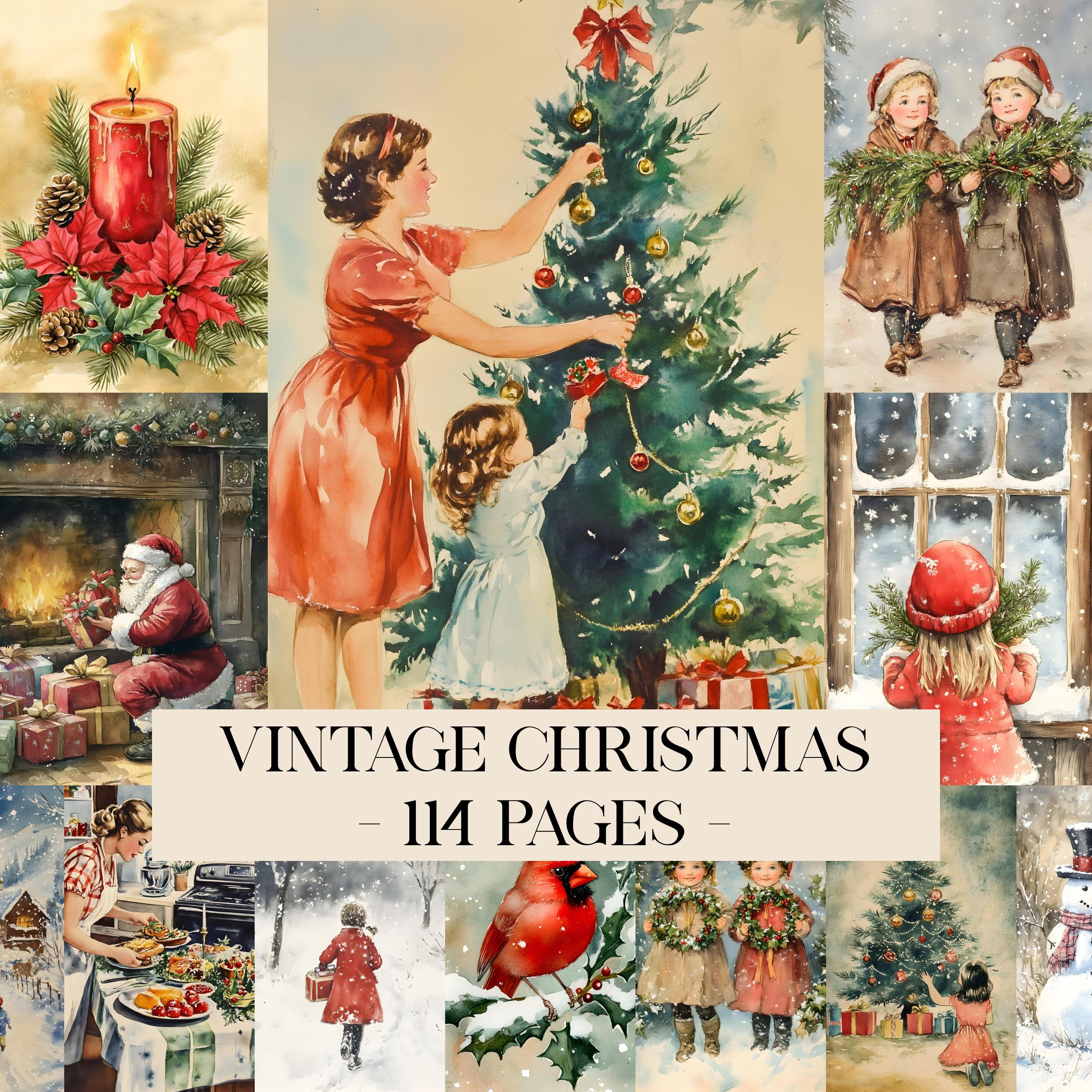 Vintage Christmas Junk Journal Pages, Cozy Christmas Papers, Christmas ...