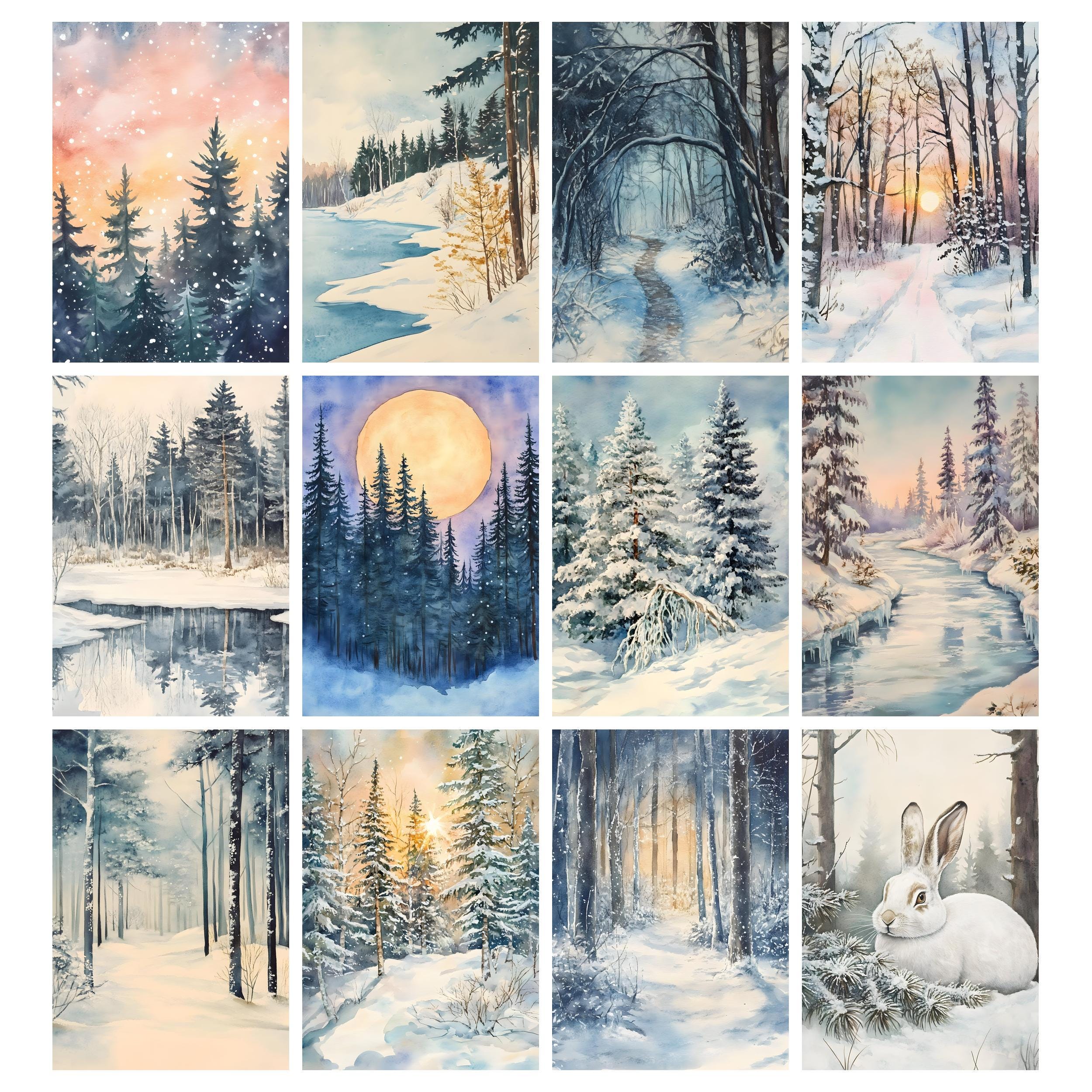 Winter Forest Junk Journal Pages, Winter Papers, Forest Ephemera ...
