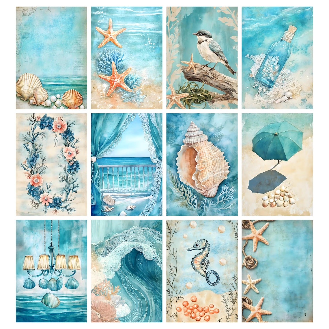 Coastal Junk Journal Pages, Sea Junk Journal Kit, Nautical Journal ...