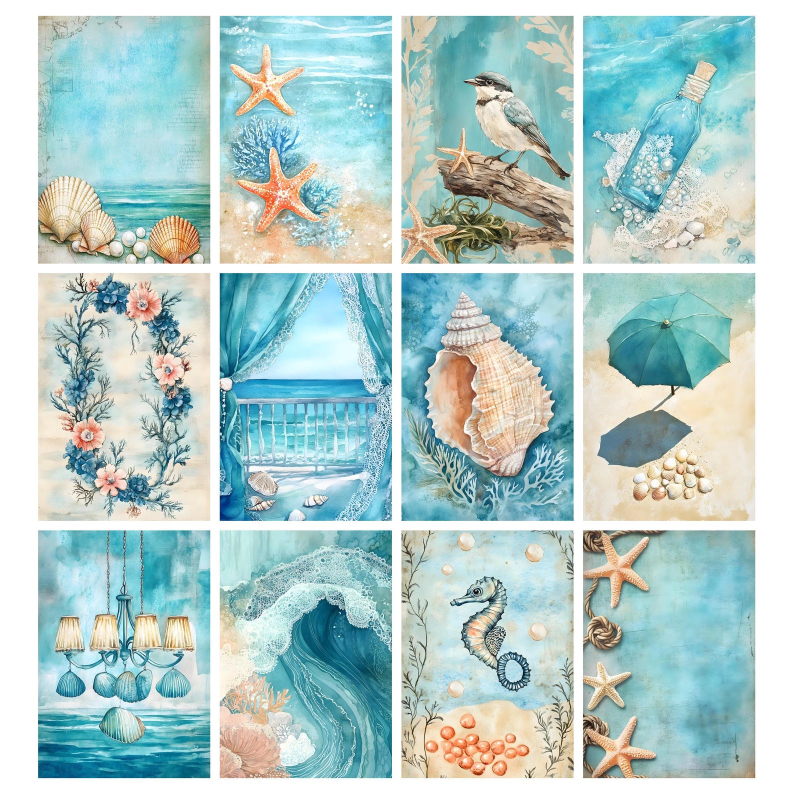 Coastal Junk Journal Pages, Sea Junk Journal Kit, Nautical Journal ...