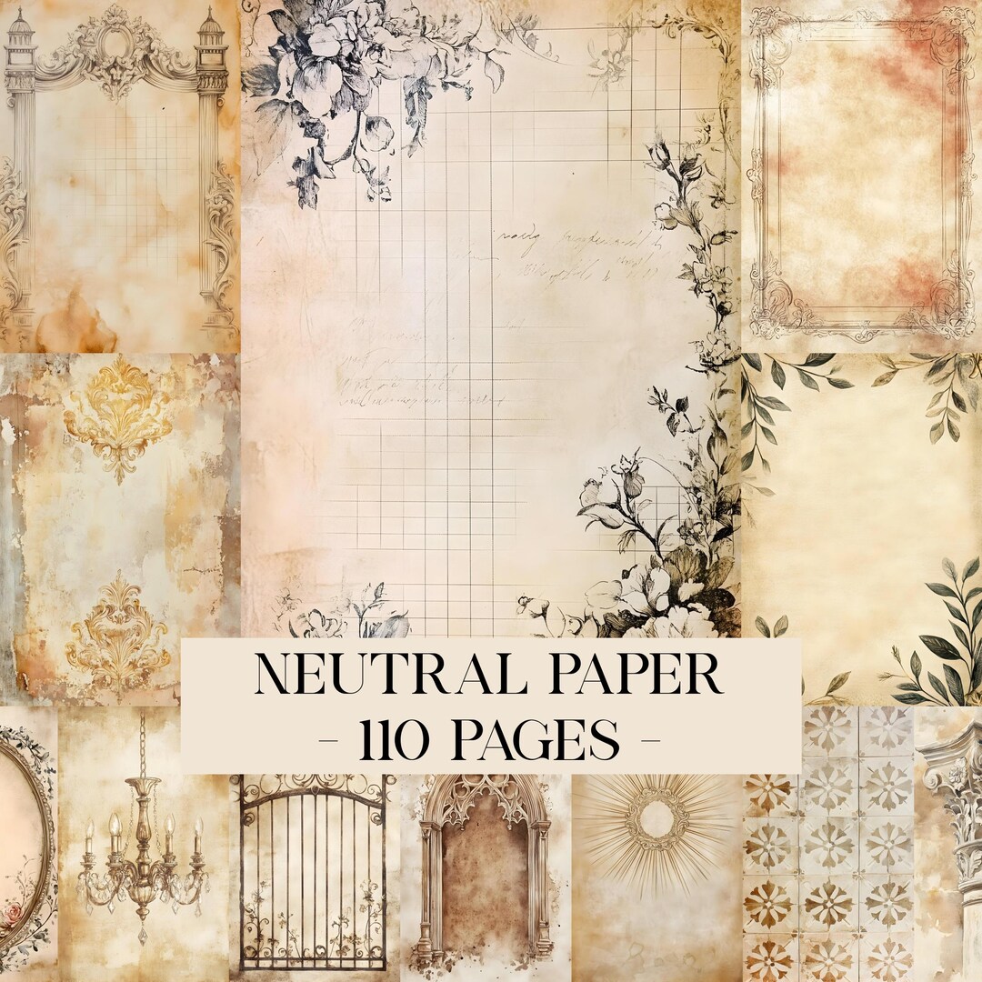 Neutral Paper Printable, Neutral Old Paper, Shabby Chic Journaling ...