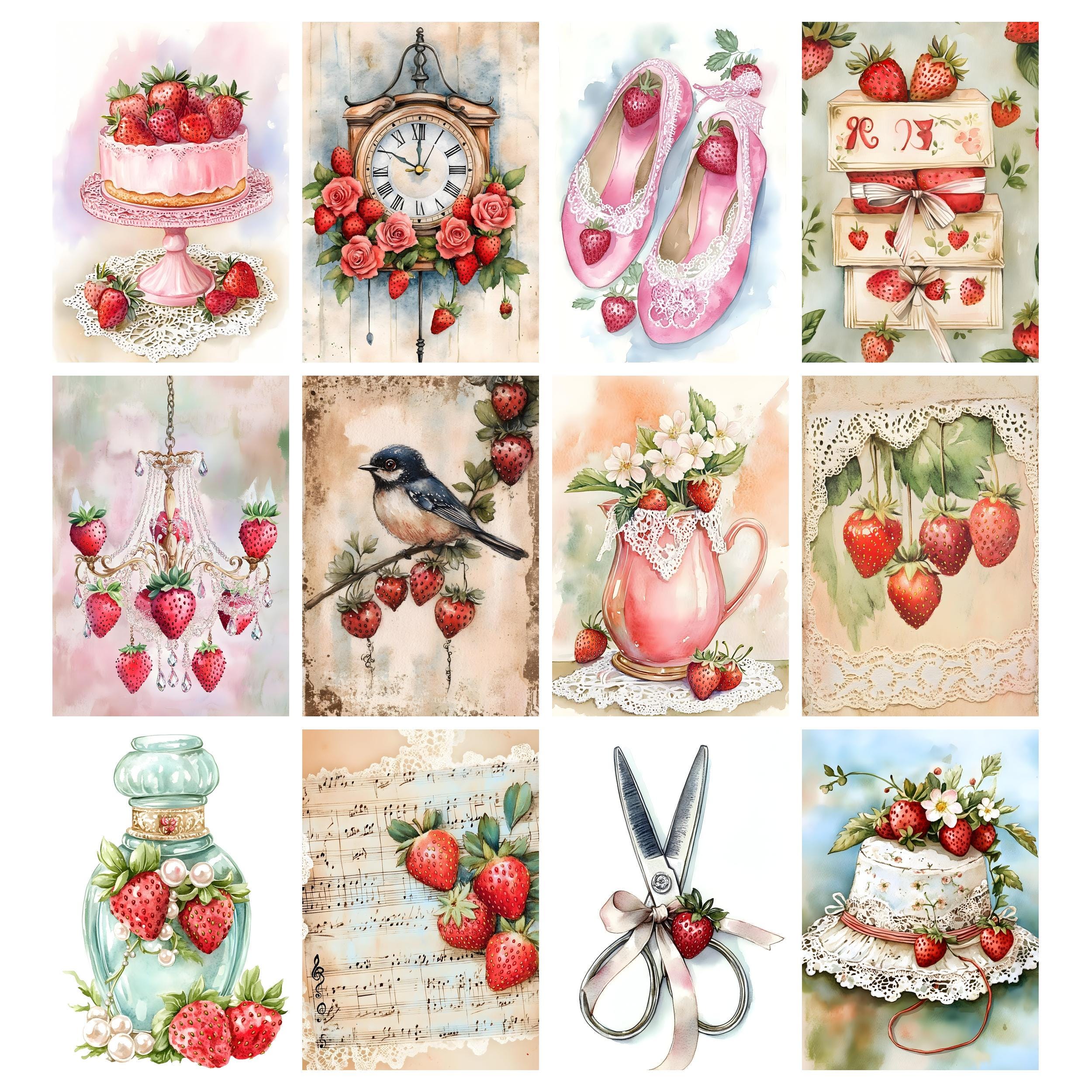 Shabby Strawberry Junk Journal Kit, Strawberries Junk Journal, Garden ...