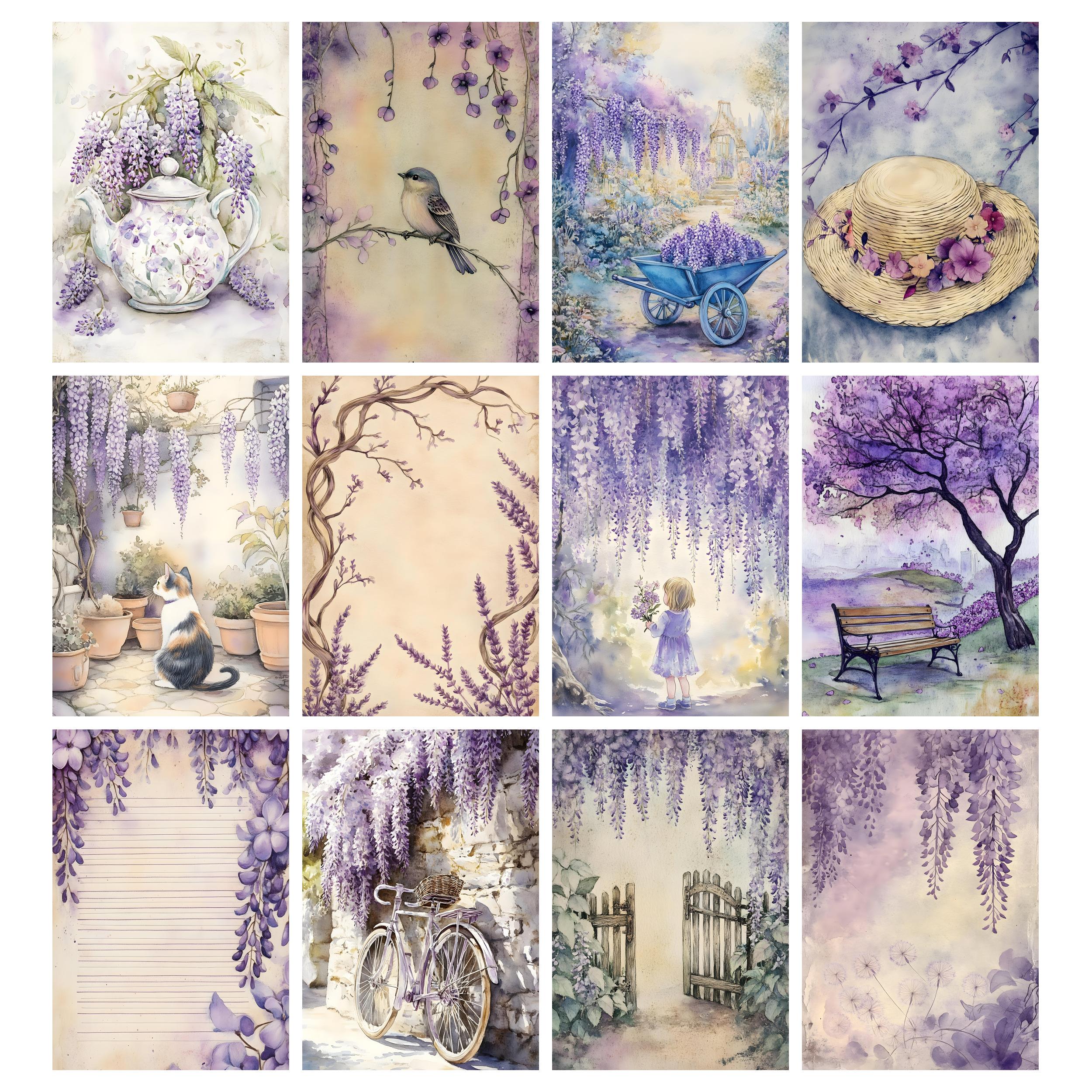 Violet Garden Junk Journal Kit Floral Shabby Chic Printable Ephemera ...