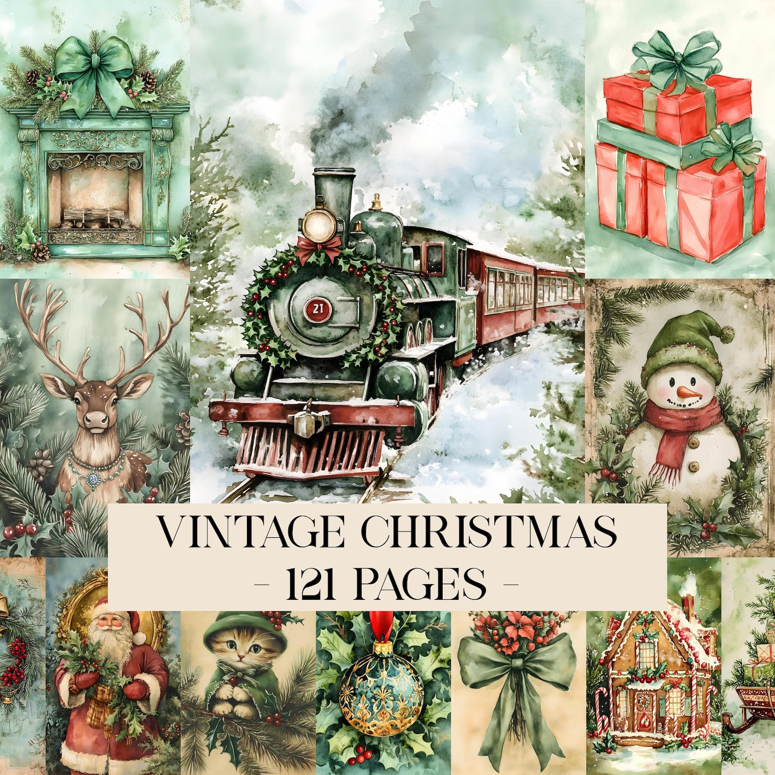 Vintage Christmas Junk Journal Printable Pages, Junk Journal Kit ...