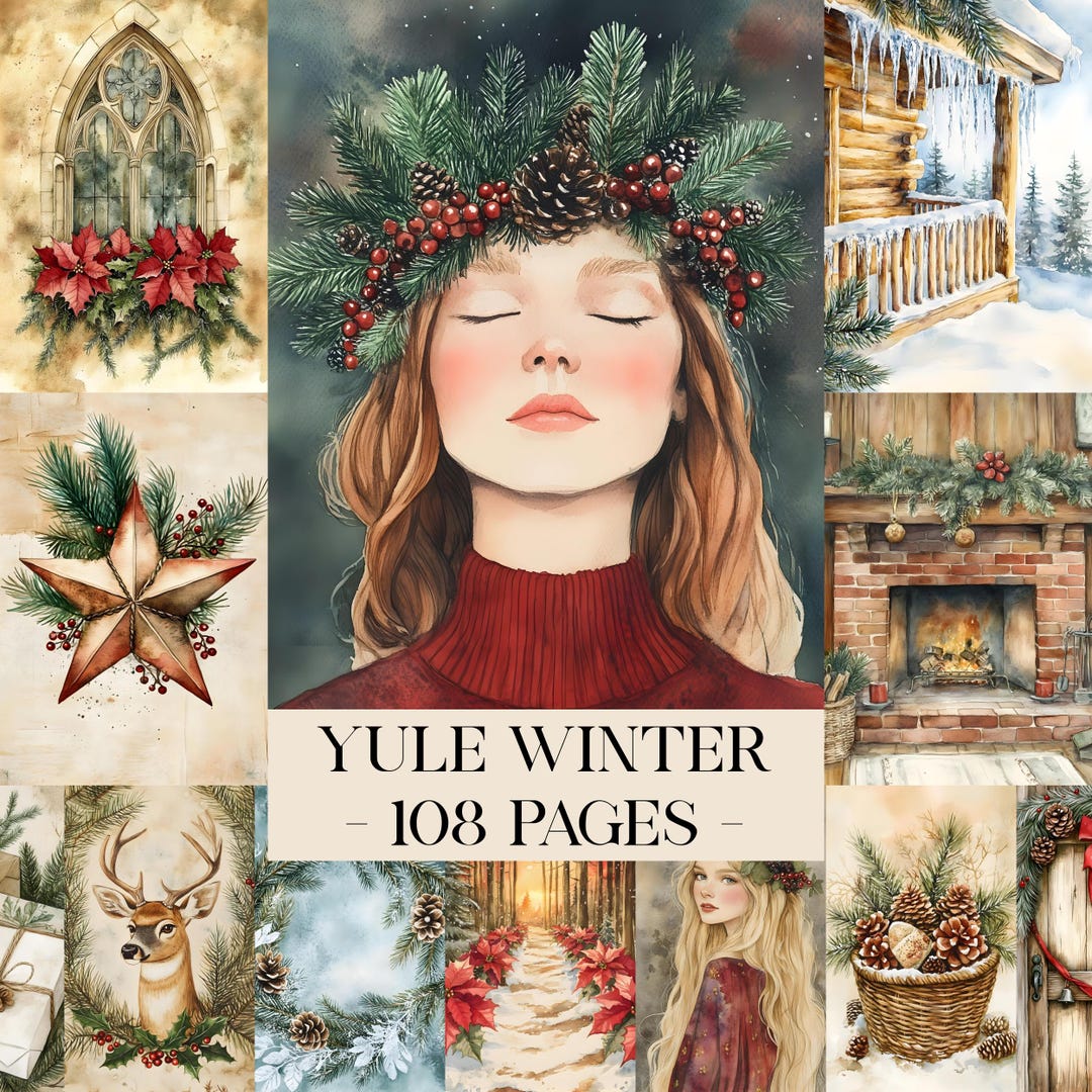 Yule Winter Junk Journal Pages, Wicca Witchy Journal, Witchy Spiritual ...