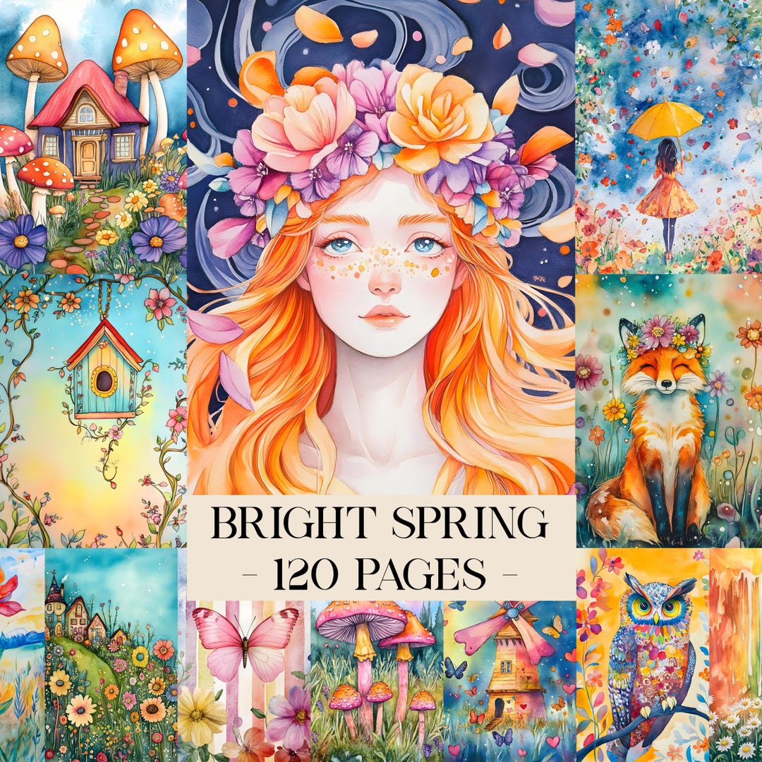 Bright Spring Junk Journal Kit, Spring Pages, Nature Junk Journal Pages ...