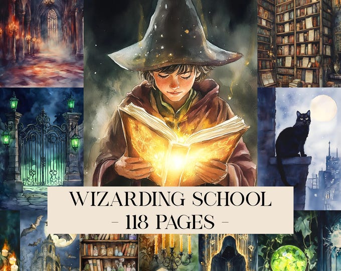 Wizard School Junk Journal, Printable Spell Book Pages, Magic Notebook ...