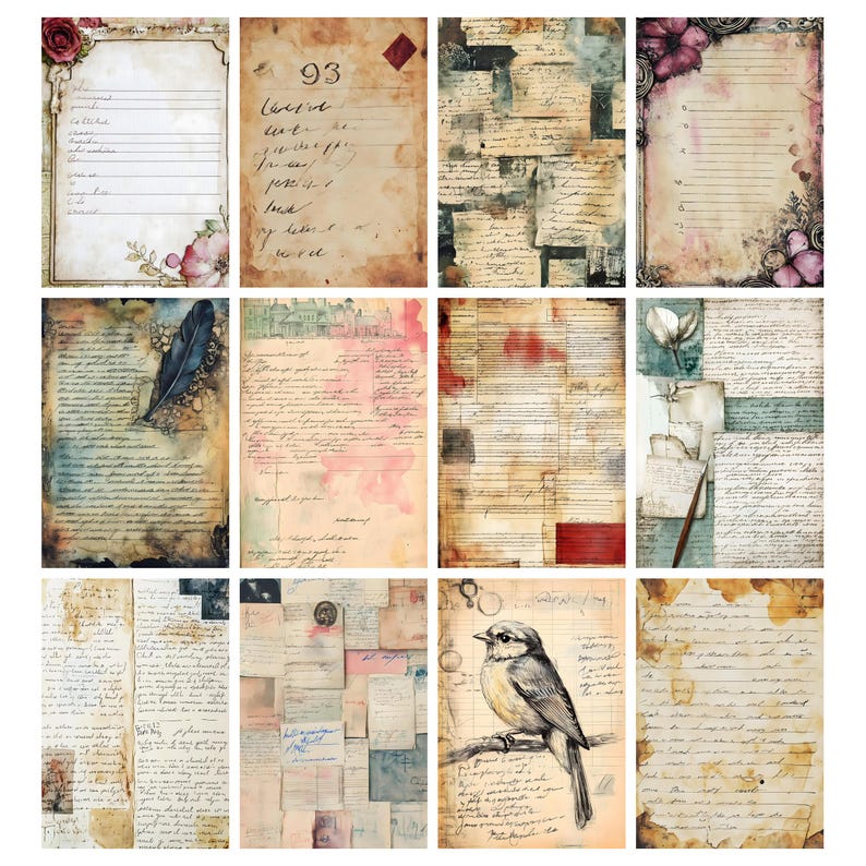 Old Handwritten Notes, Printable Ephemera, Vintage Letters, Antique ...
